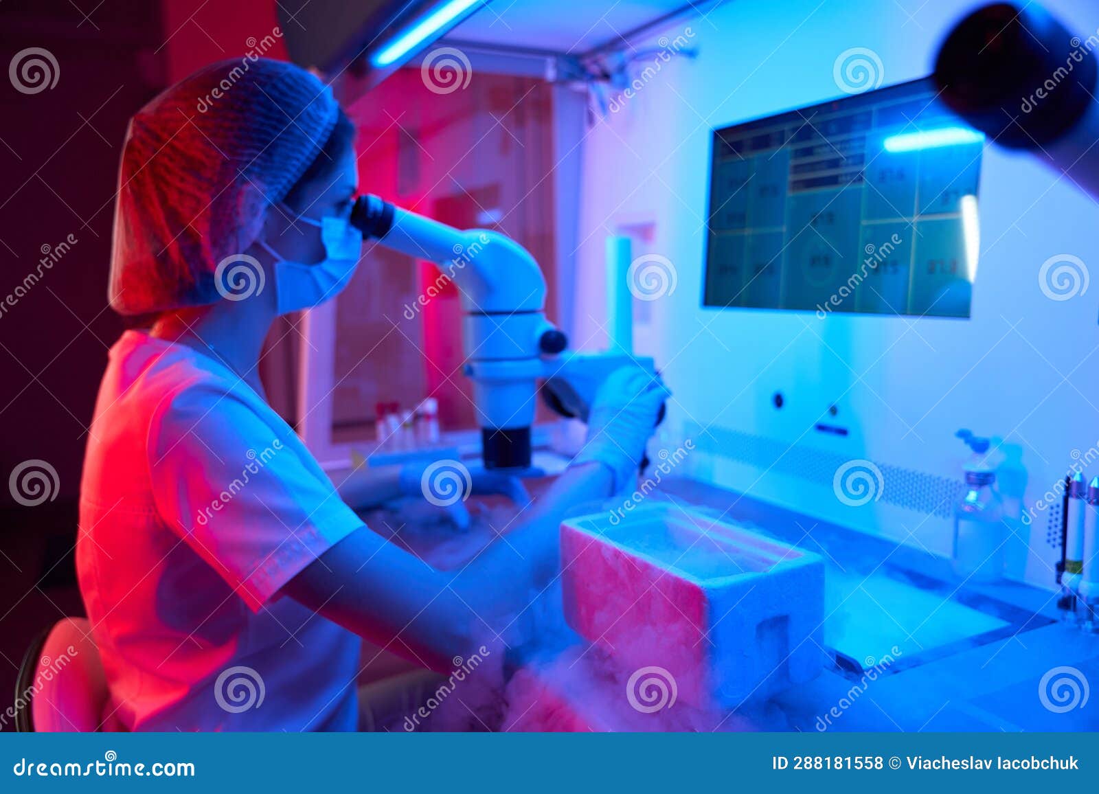 Young Embryologist at Work in a Cryo-laboratory Stock Photo - Image of ...