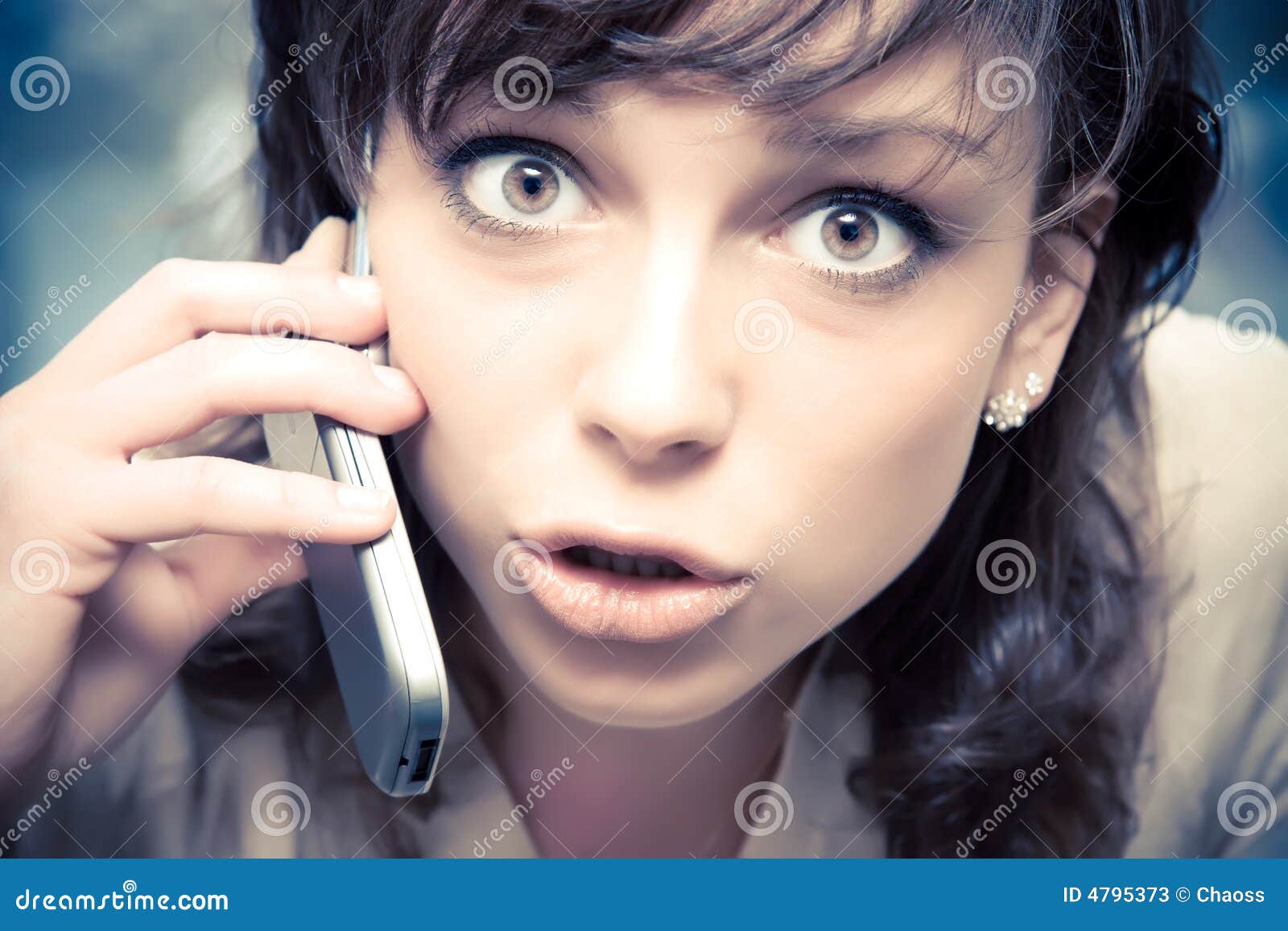 Young Emotional Woman Talking on Mobile Phone Stock Image - Image of ...