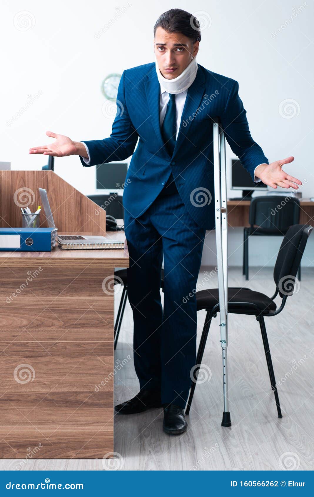 Young Employee after Accident in the Office Stock Photo - Image of ...