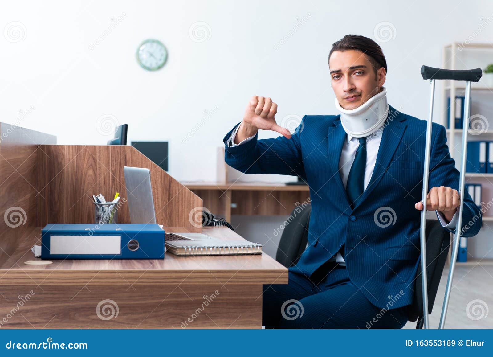 Young Employee after Accident in the Office Stock Image - Image of ...
