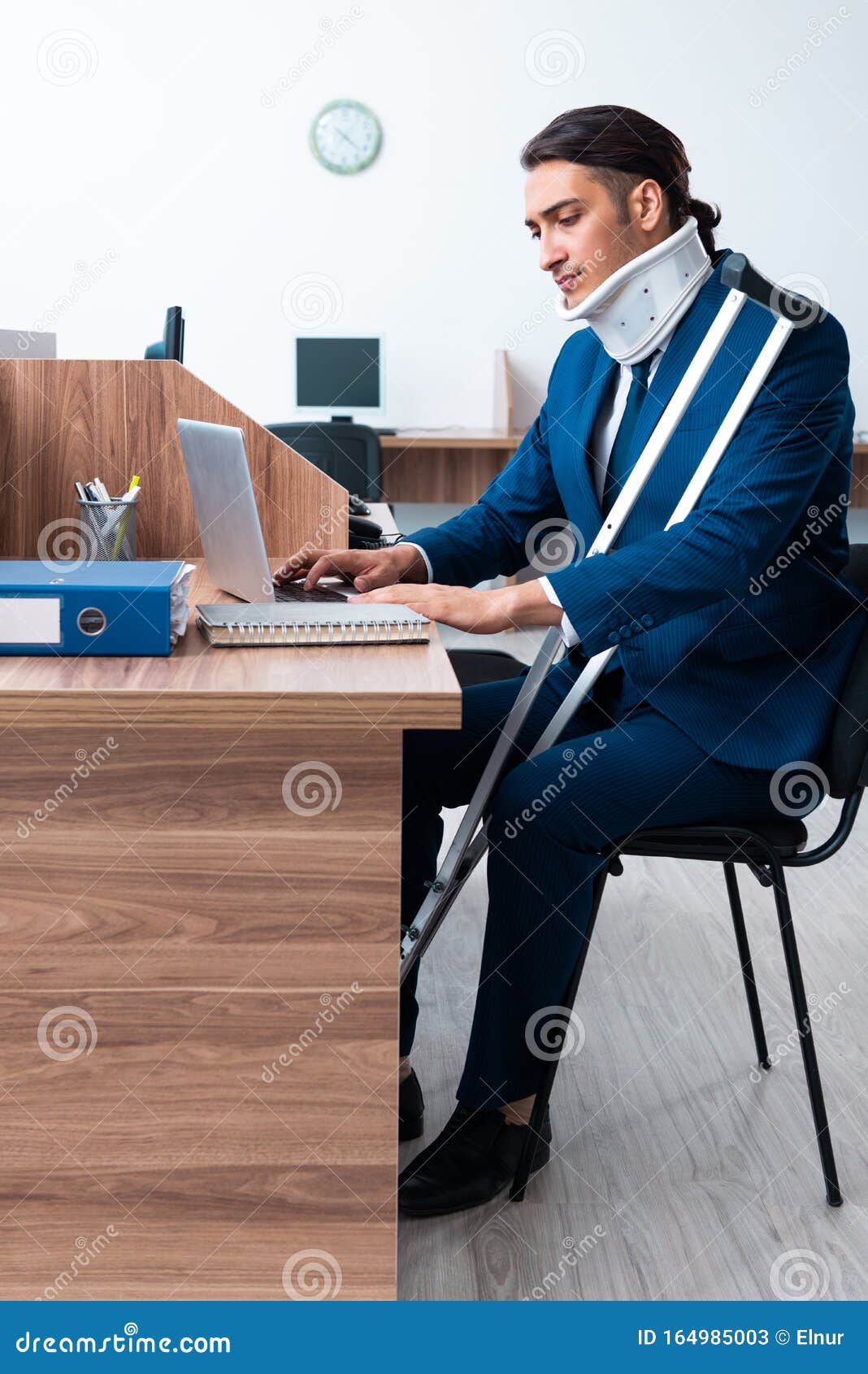 Young Employee after Accident in the Office Stock Image - Image of ...