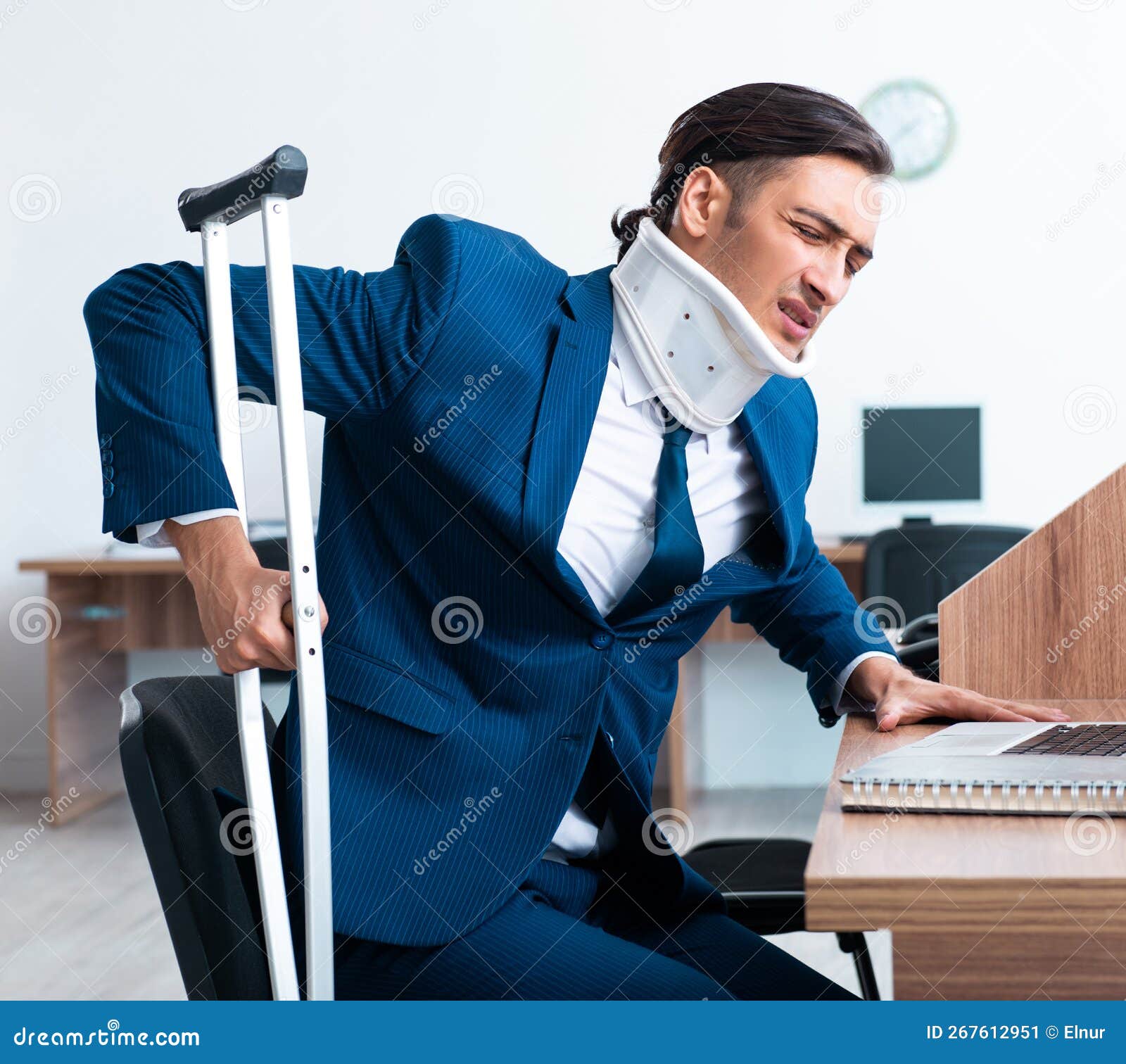 Young Employee after Accident in the Office Stock Image - Image of ...