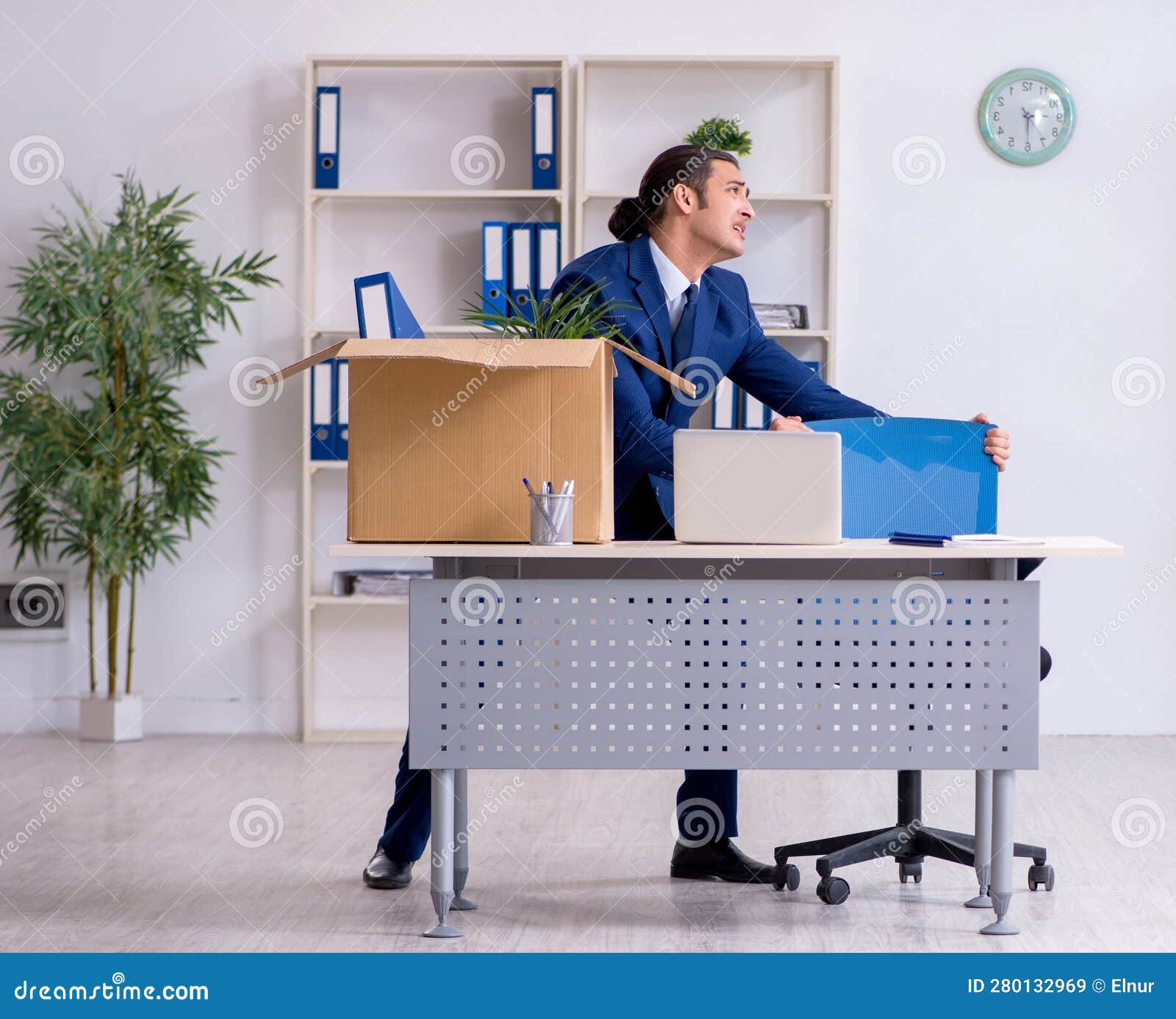 Young Employee Being Made Redundant Stock Image - Image of move ...