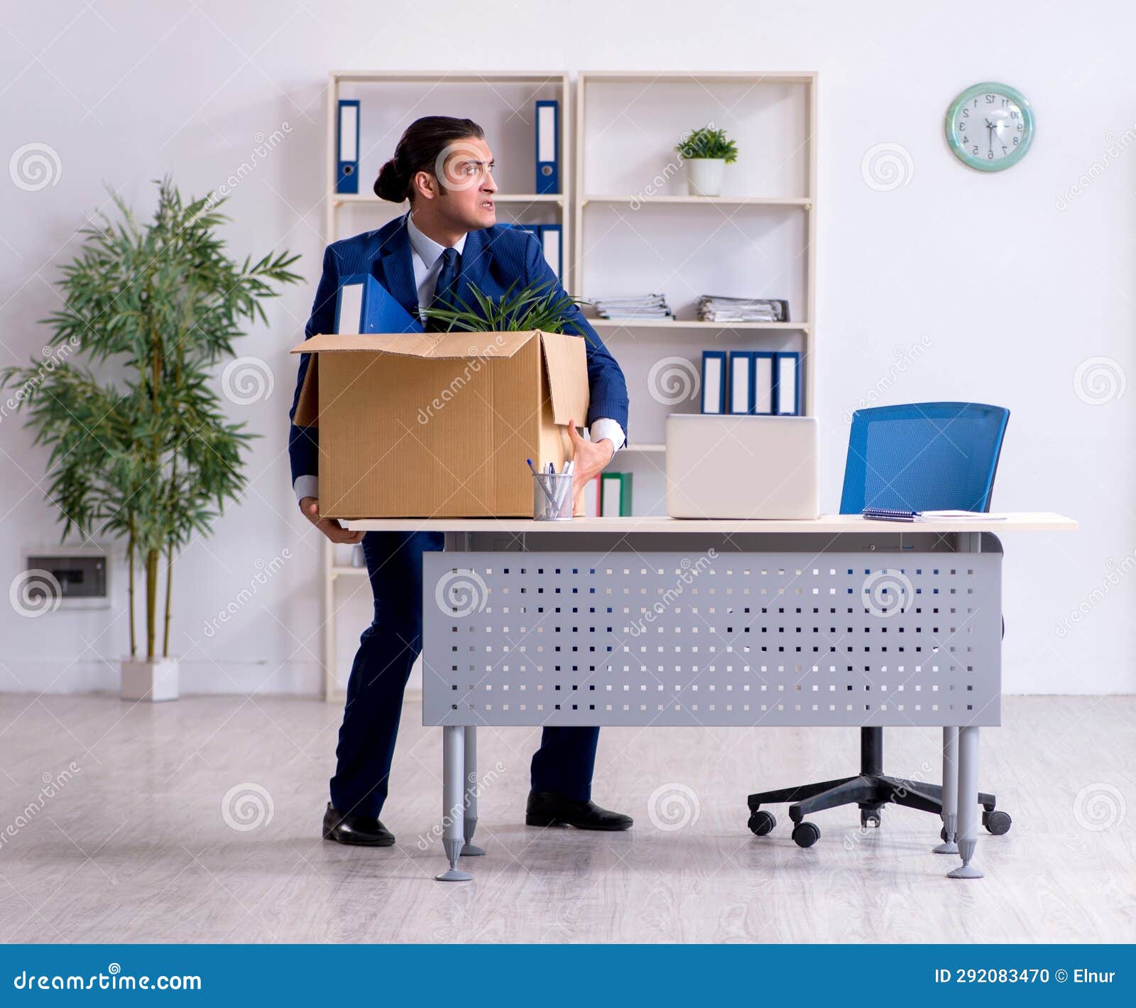 Young Employee Being Made Redundant Stock Photo - Image of relocating ...