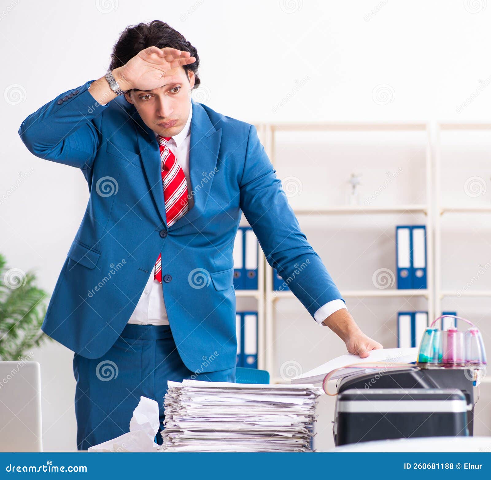Young Employee Making Copies at Copying Machine Stock Photo - Image of ...