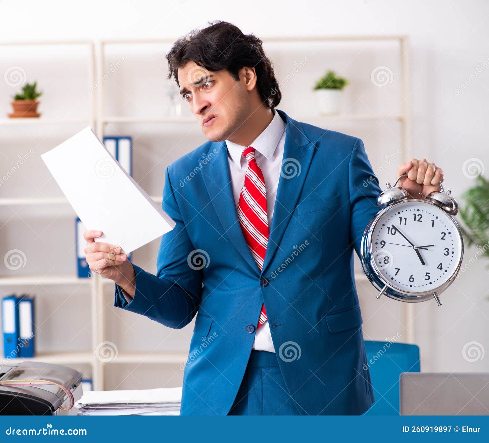 Young Employee Making Copies at Copying Machine Stock Image - Image of ...