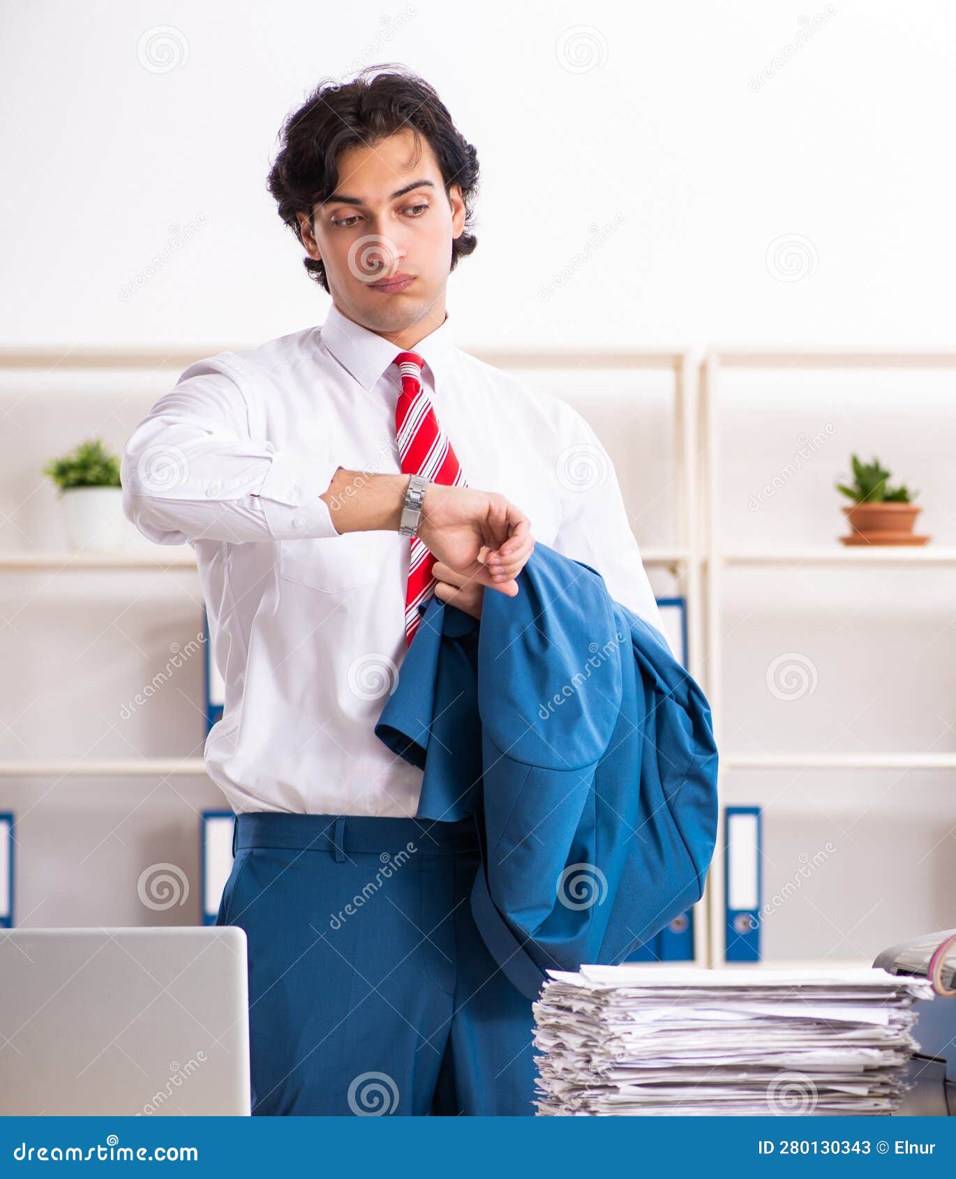 Young Employee Making Copies at Copying Machine Stock Image - Image of ...