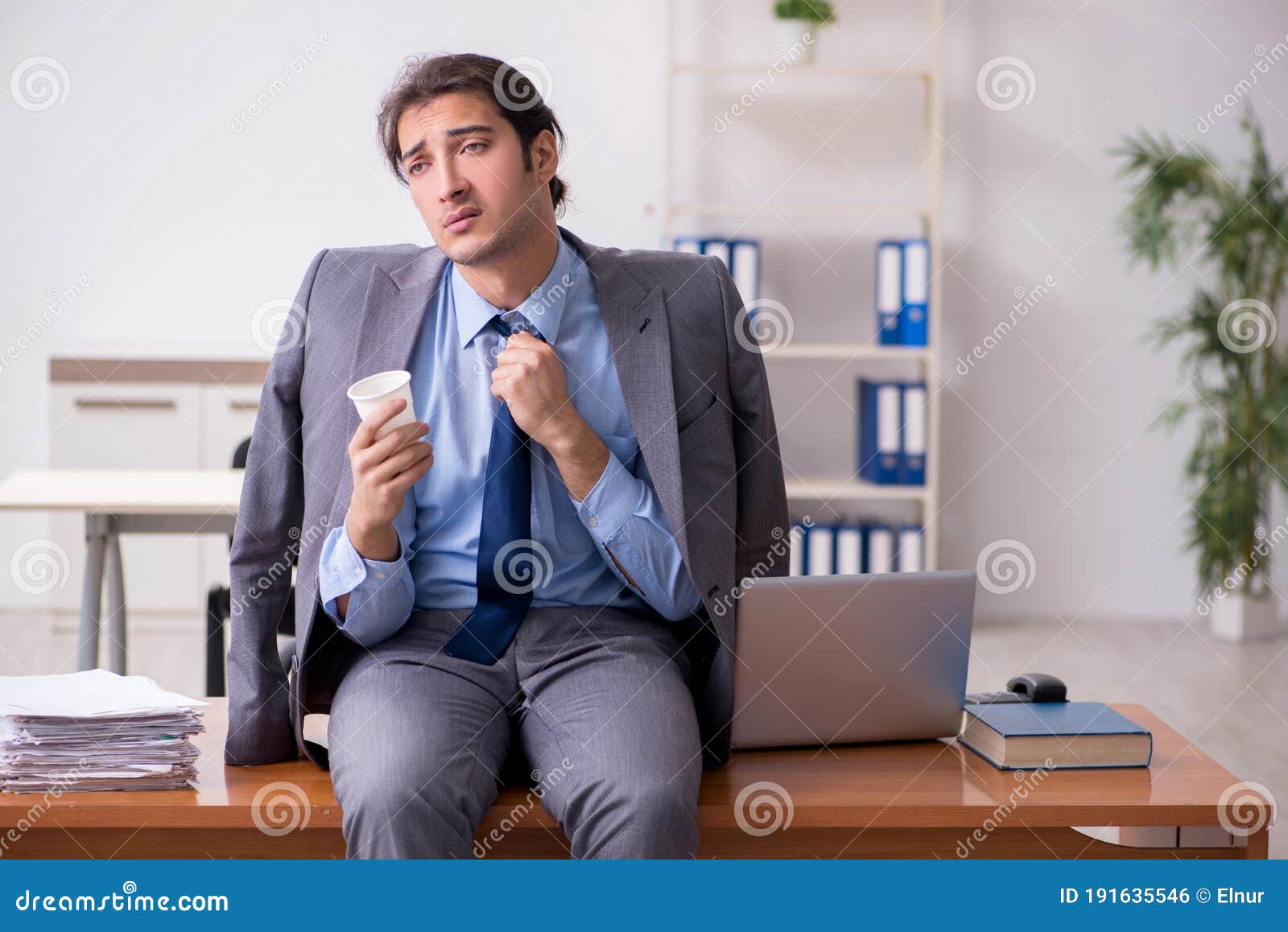Young Male Employee Sleeping in the Office Stock Photo - Image of ...