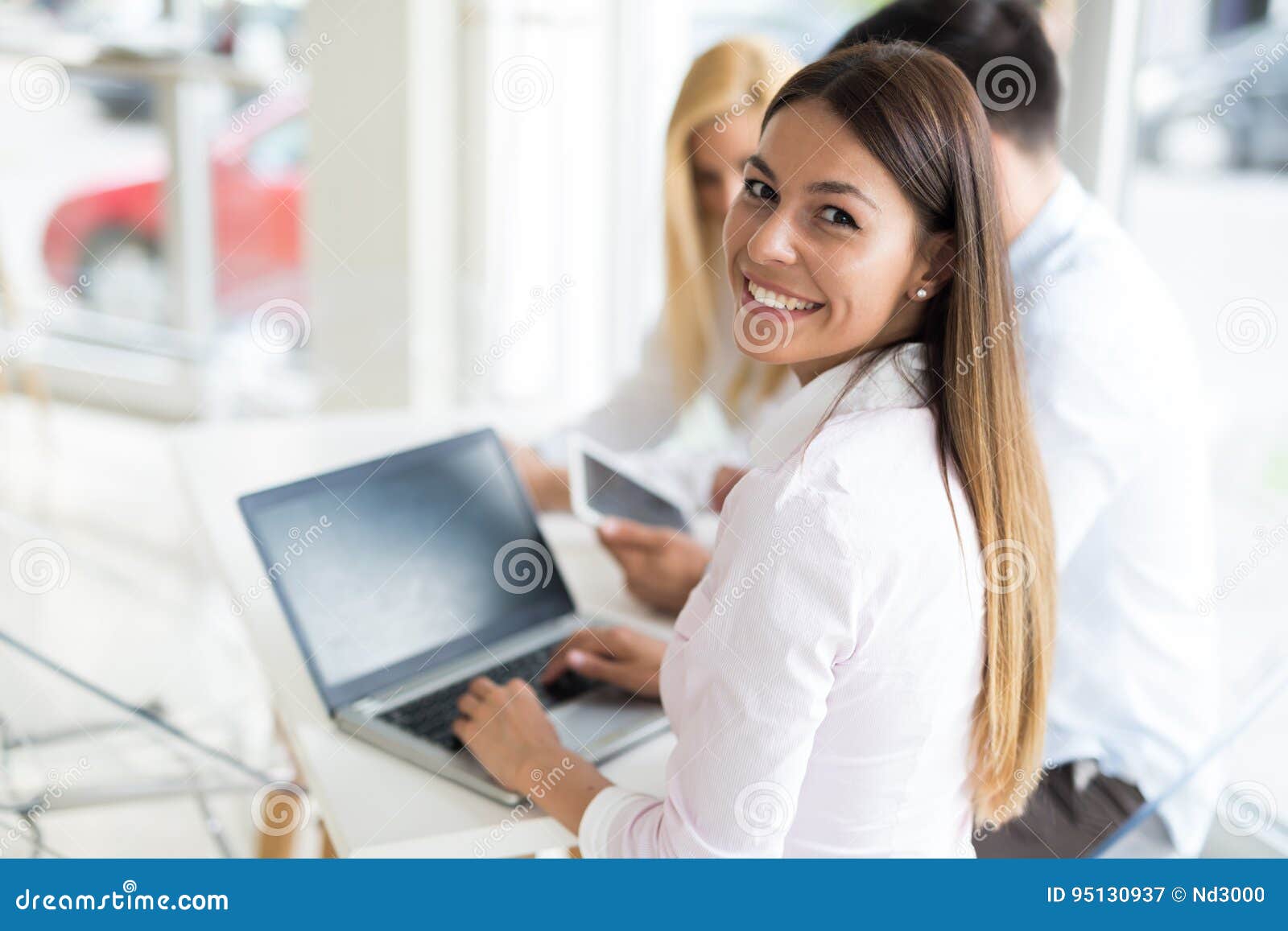 Young Employee Working on Computer during Working Day in Office Stock ...