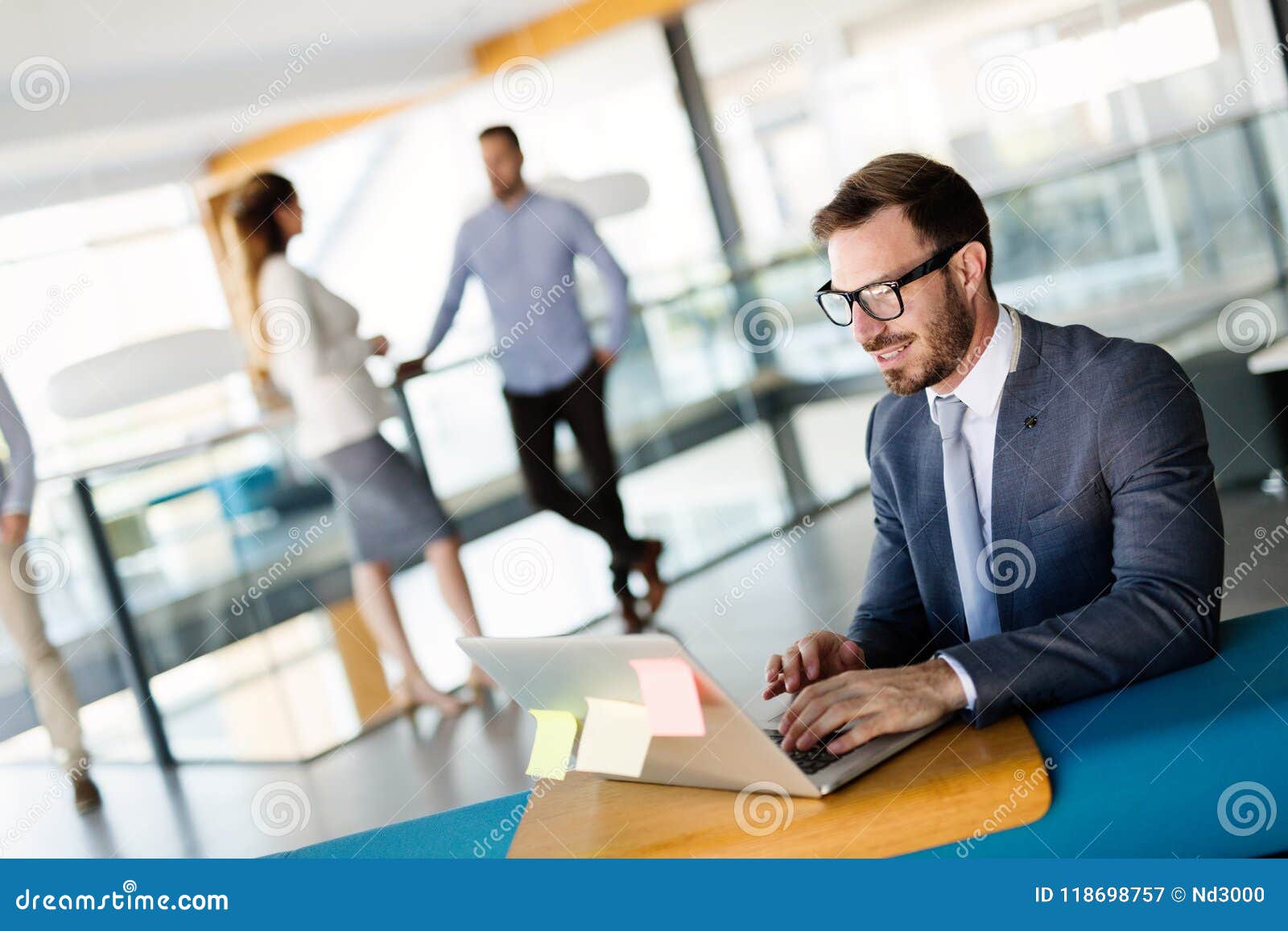 Young Employee Working on Computer during Working Day in Office Stock ...
