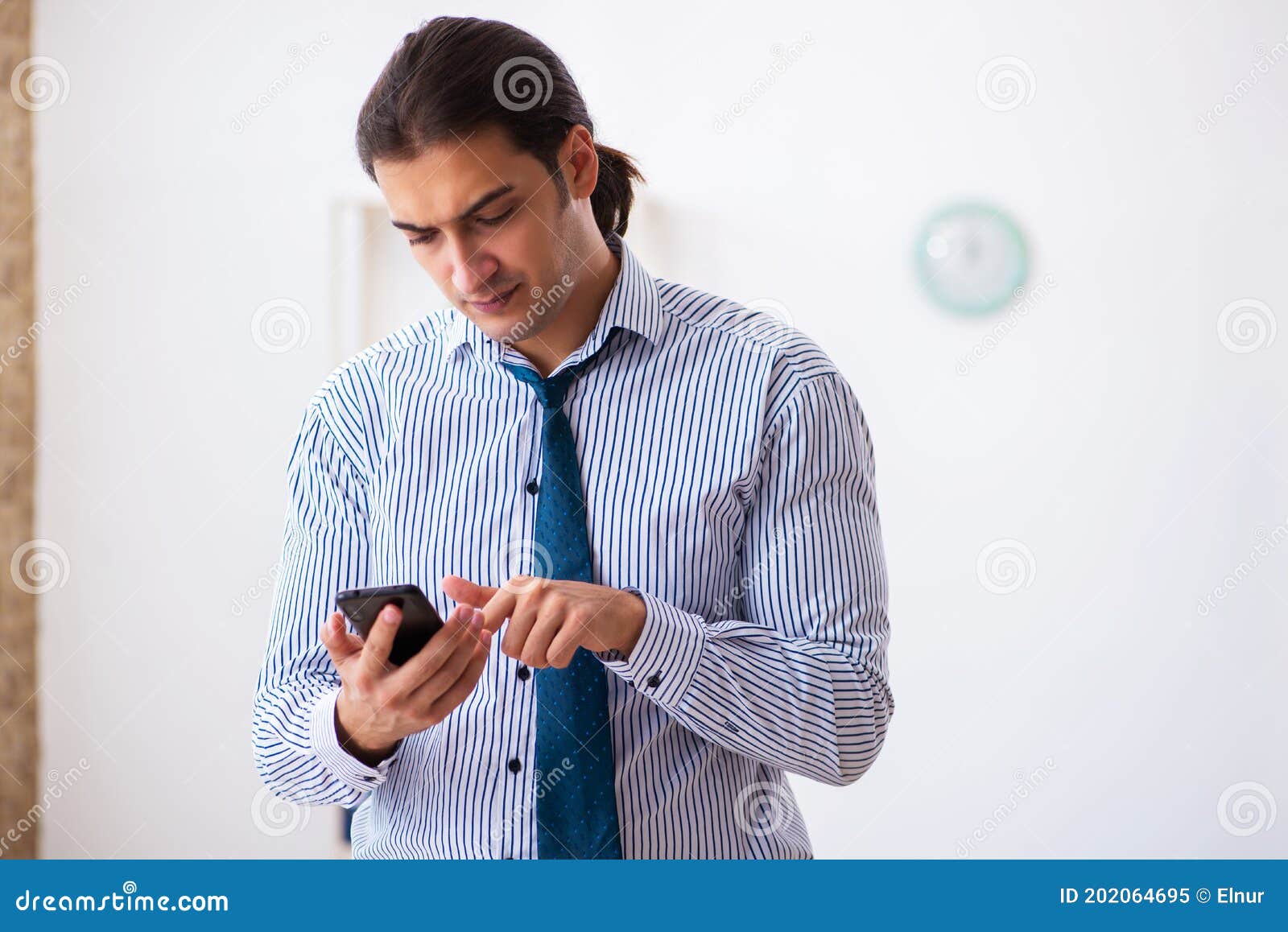 Young Male Employee Working in the Office Stock Image - Image of ...