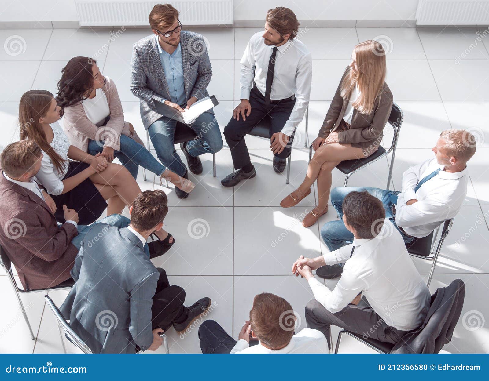 Young Employees Ask Questions during Business Training Stock Photo ...