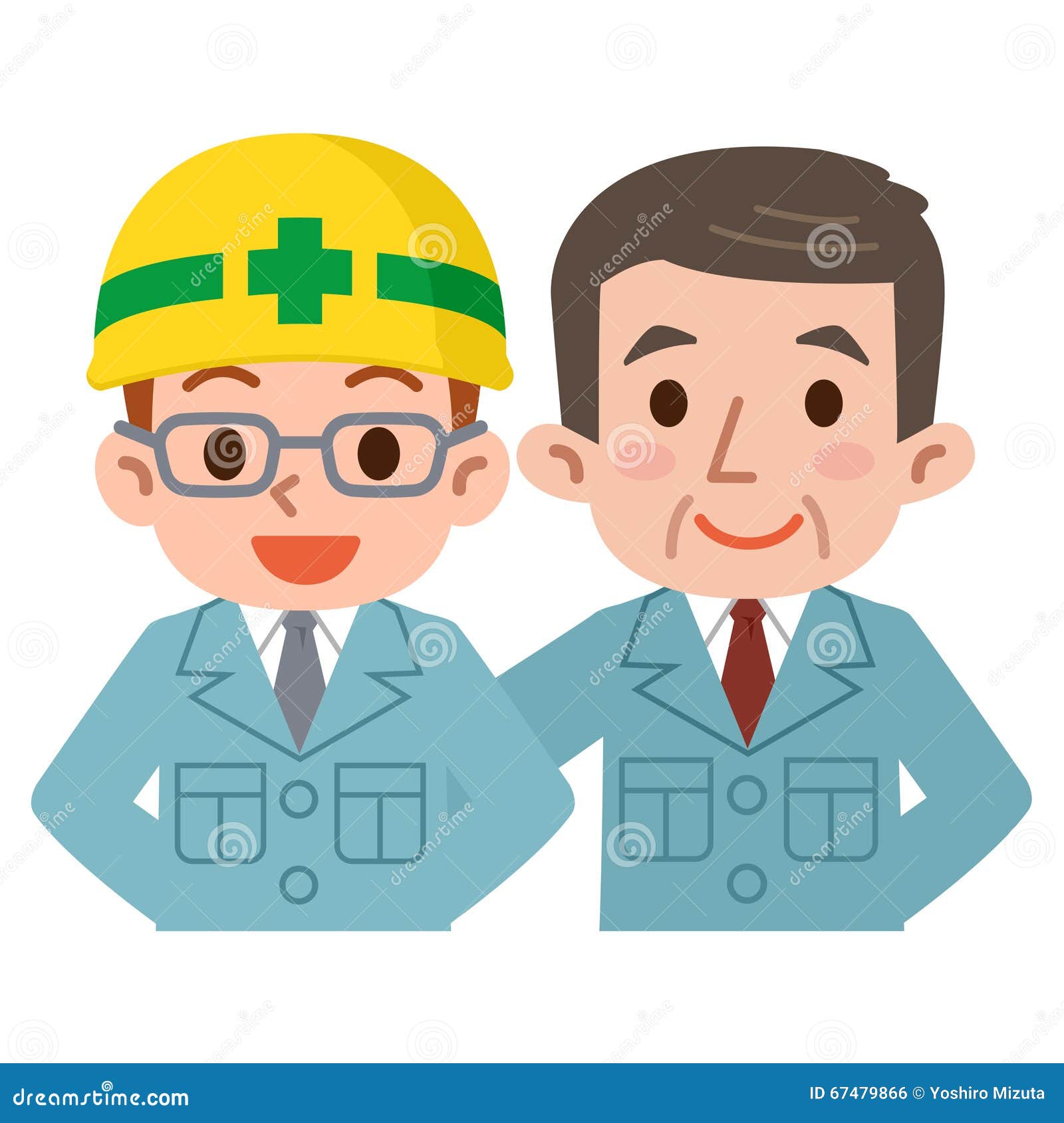 Young Employees and Boss in Work Clothes Stock Vector - Illustration of ...