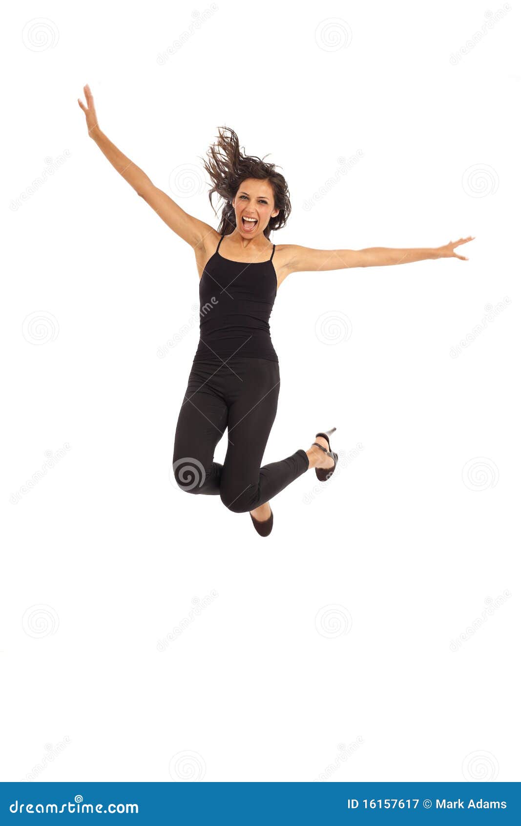 Young energetic girl stock image. Image of body, jump - 16157617