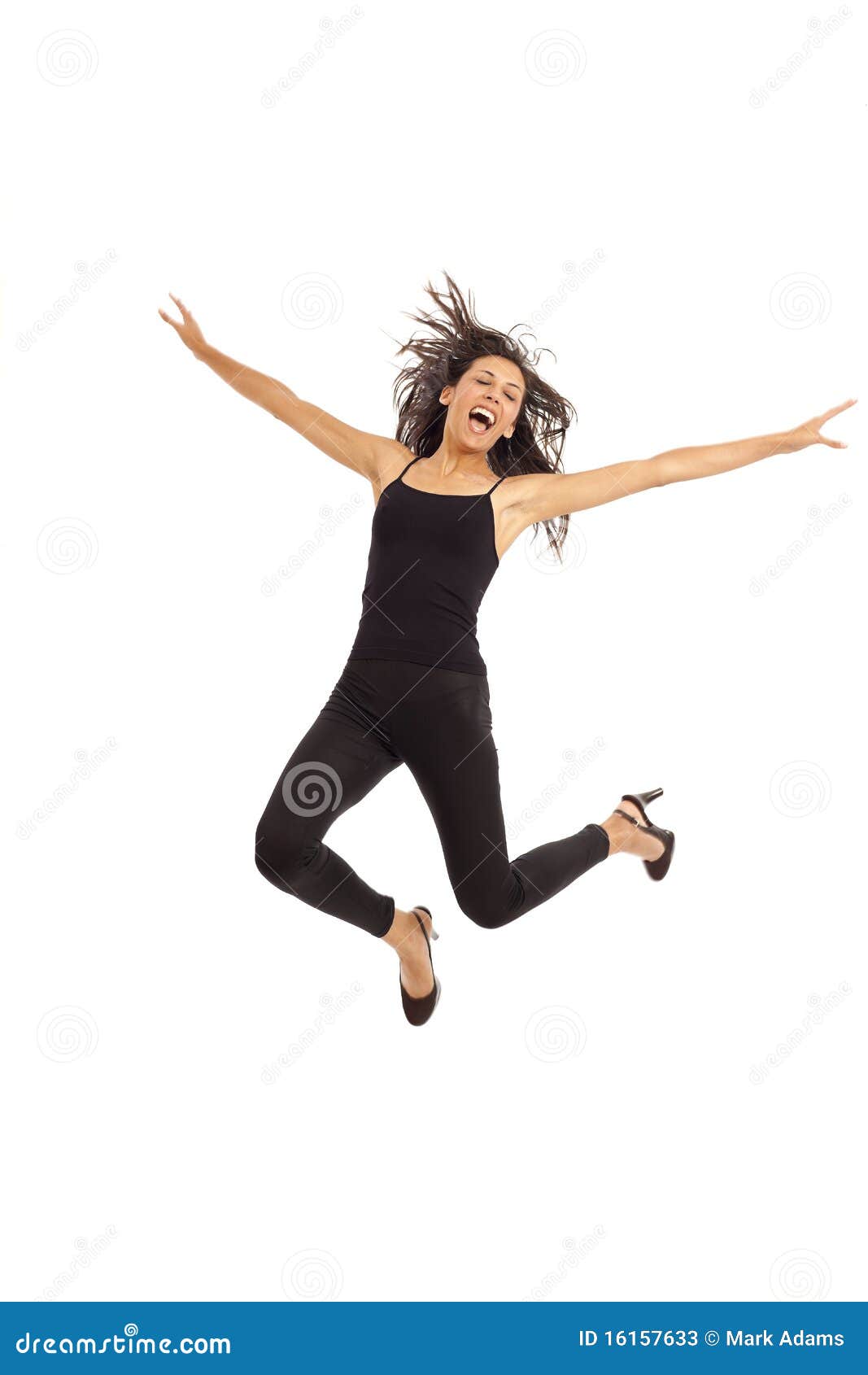 Young energetic girl stock image. Image of black, joyful - 16157633