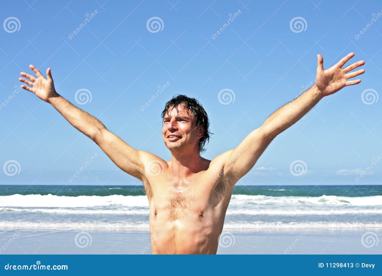 Young Energetic Man Enjoying Freedom Stock Image - Image of energy ...