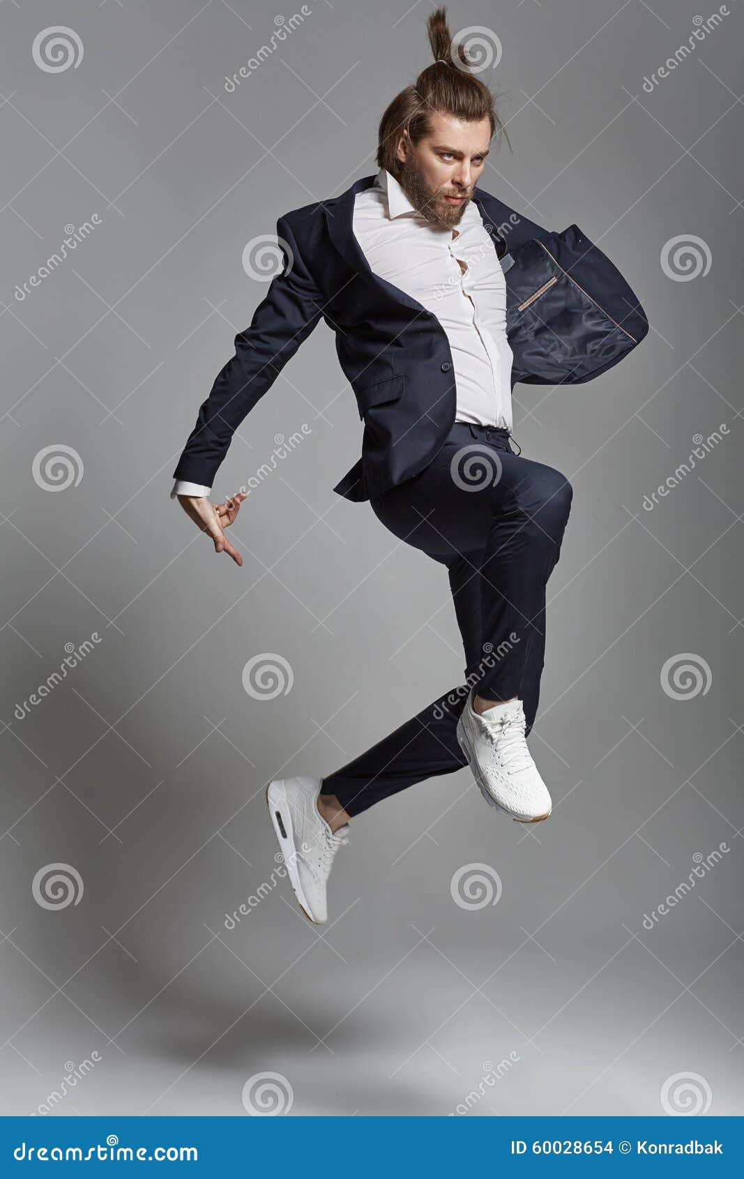 Young Energetic Man Wearing Suit Stock Photo - Image of fashion, human ...