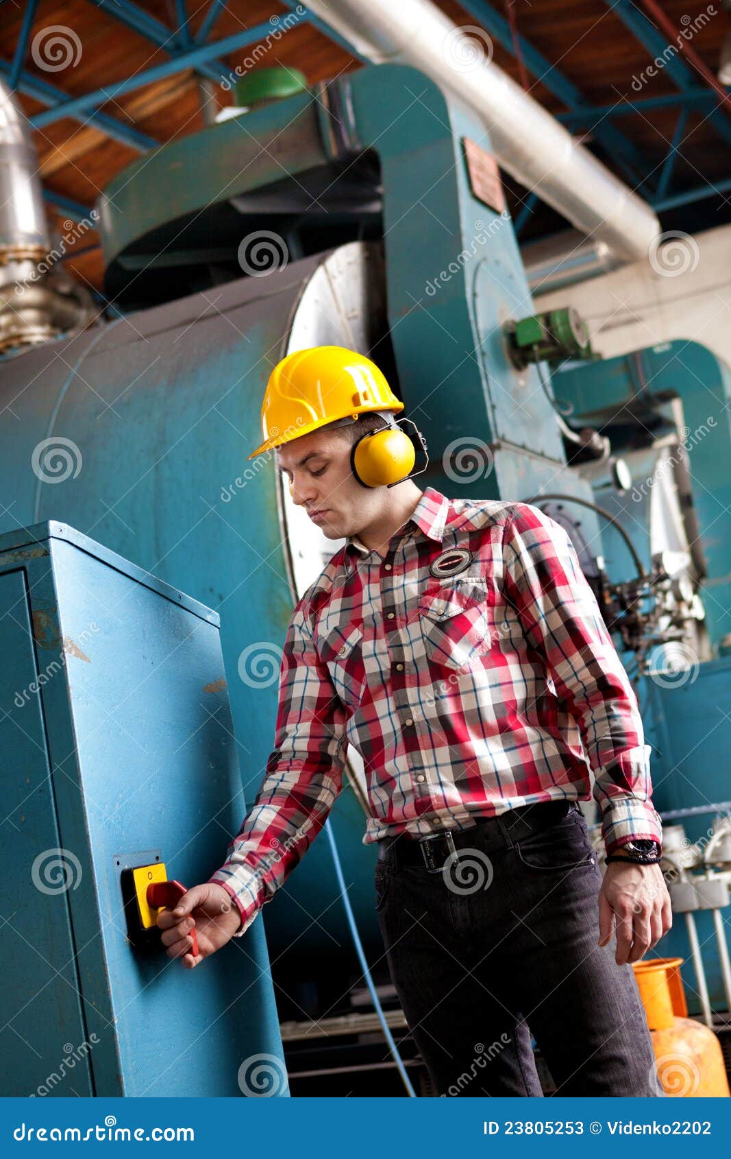 Young engineer stock image. Image of switch, yellow, industry - 23805253