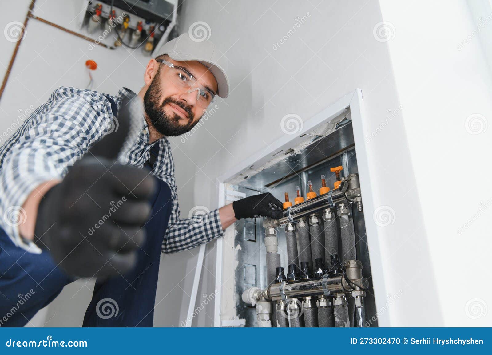 Young Engineer Adjusting Autonomous Heating Stock Photo - Image of ...