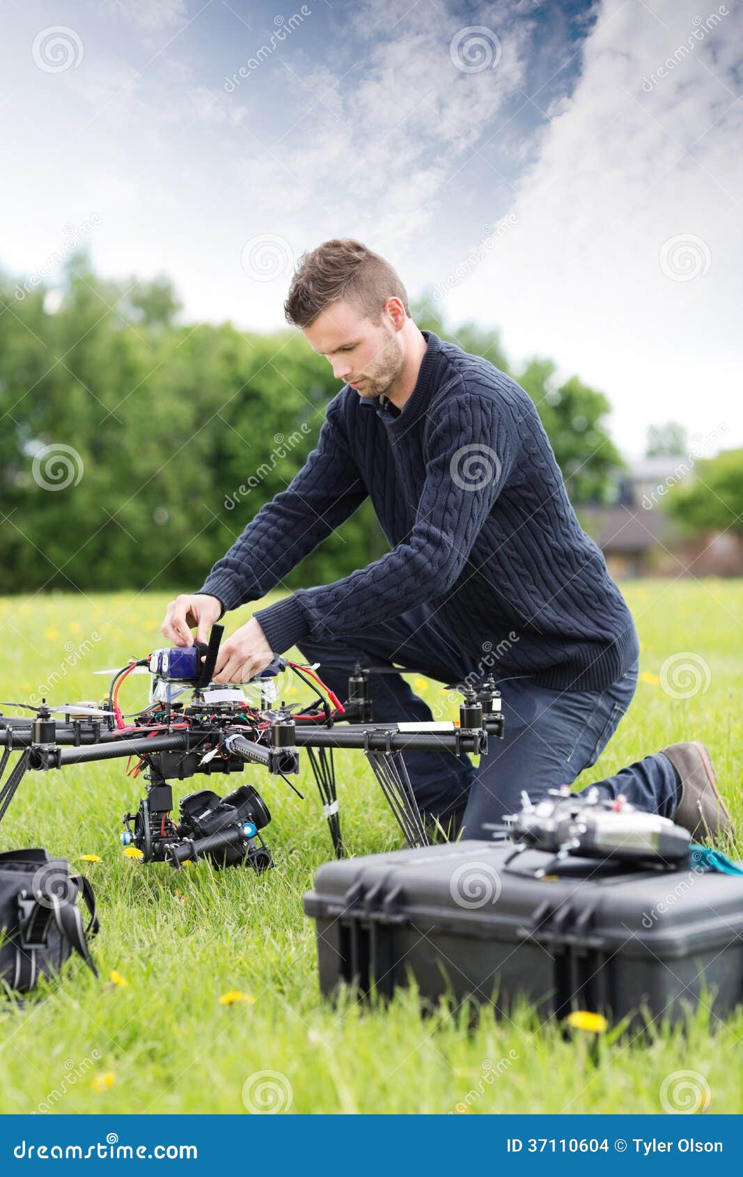 Young Engineer Assembling UAV Stock Photo - Image of carbon, adult ...