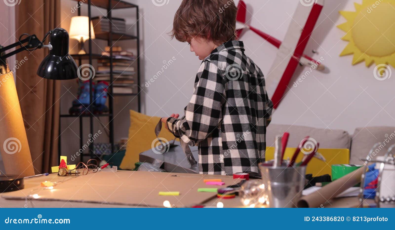 Young Engineer. Boy Passionate about Electronics. DIY Kid. Inventions ...