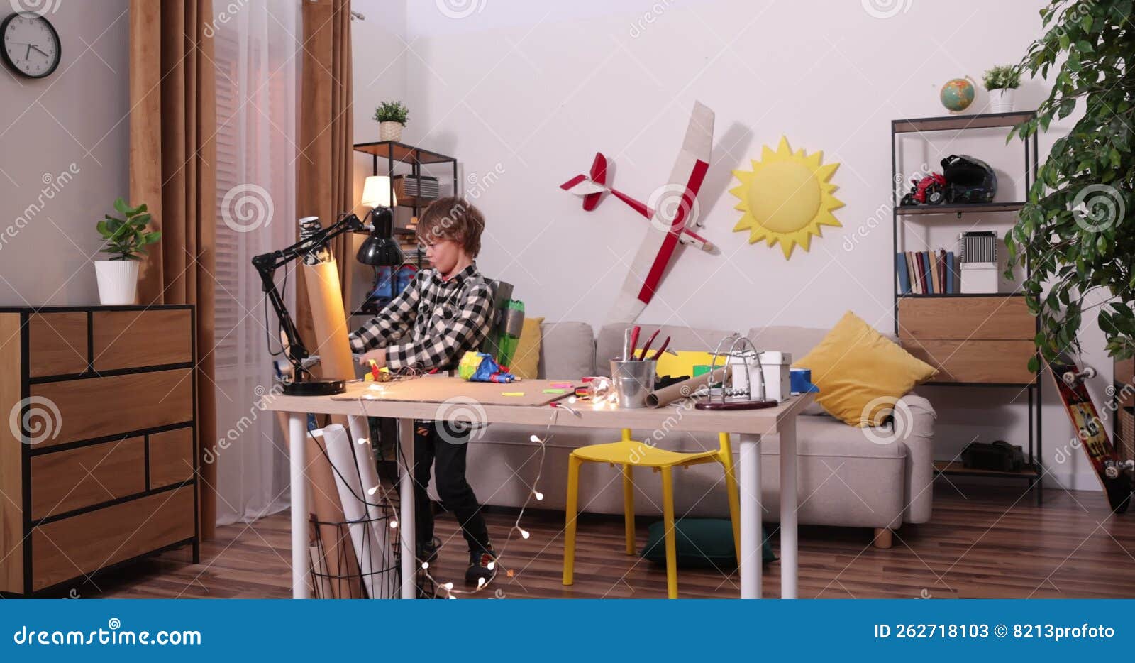 Young Engineer. Boy Passionate about Electronics. DIY Kid. Inventions ...