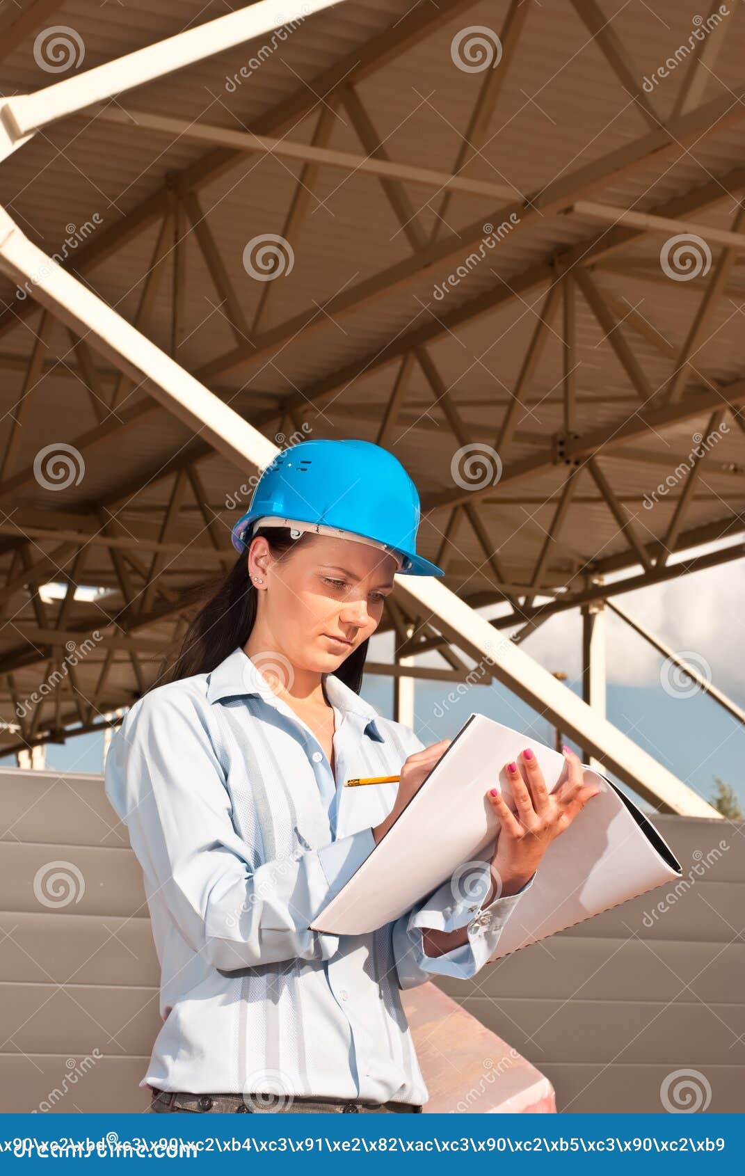 Young Engineer at Construction Site Stock Image - Image of architecture ...