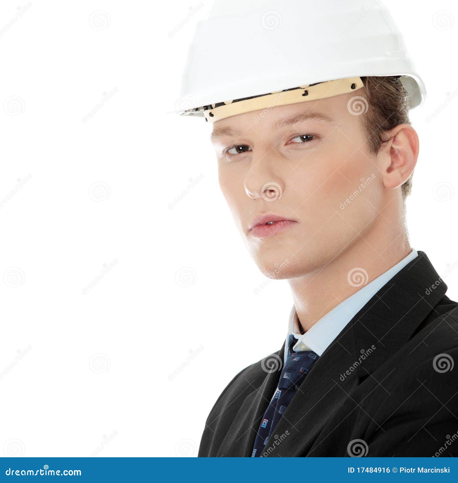 Young engineer in helmet stock photo. Image of caucasian - 17484916
