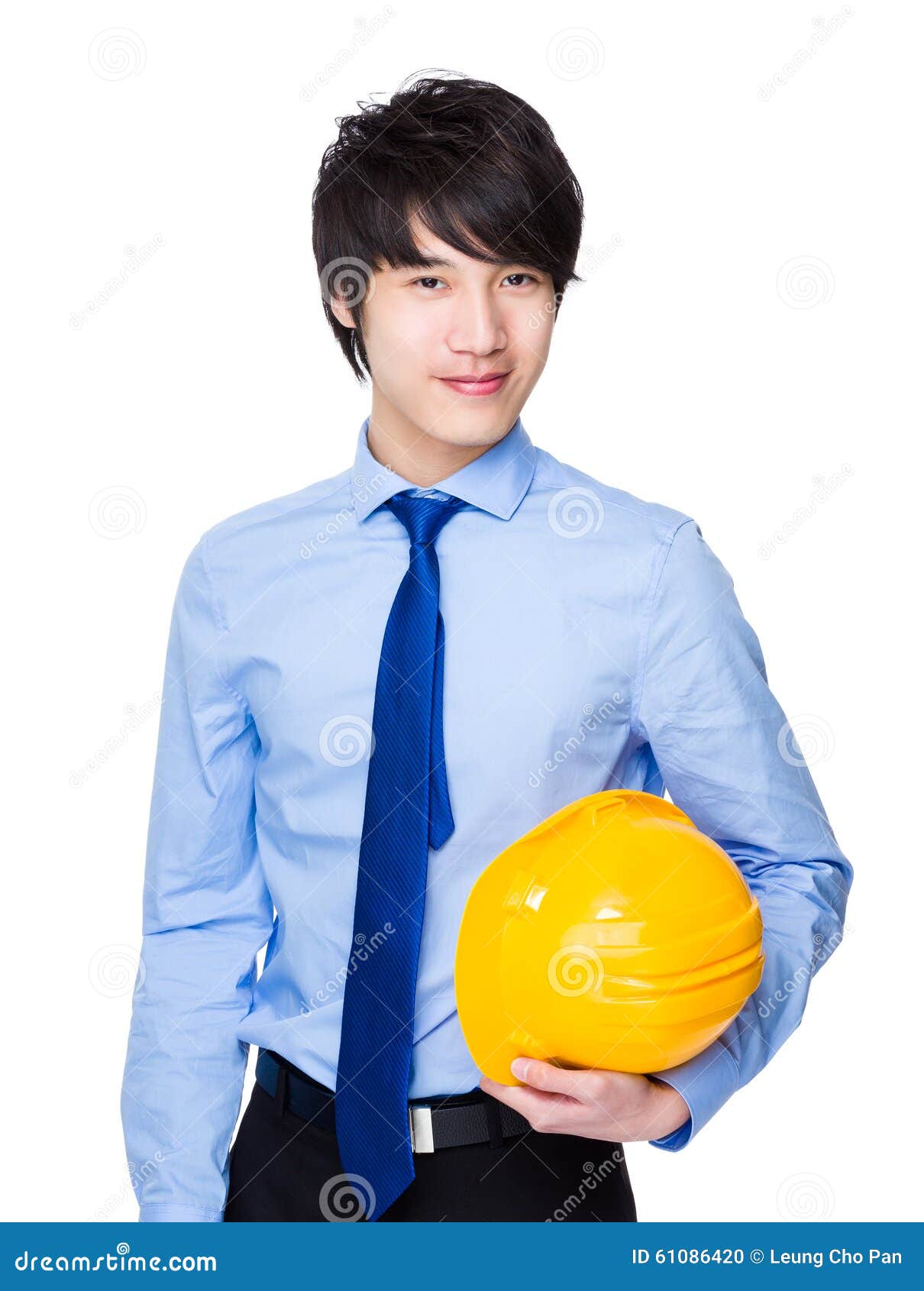 Young Engineer Hold with Safety Helmet Stock Photo - Image of happy ...