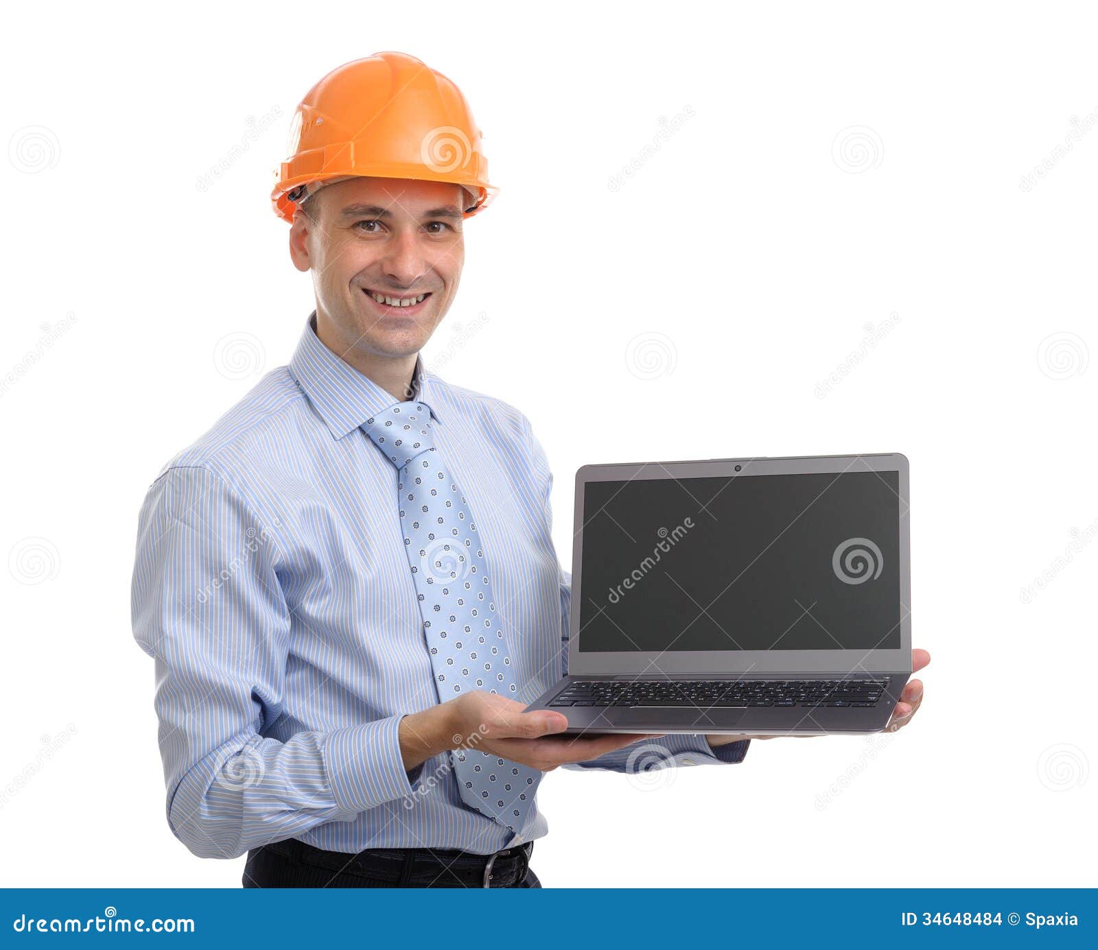 Young Engineer with a Laptop Stock Photo - Image of computer ...