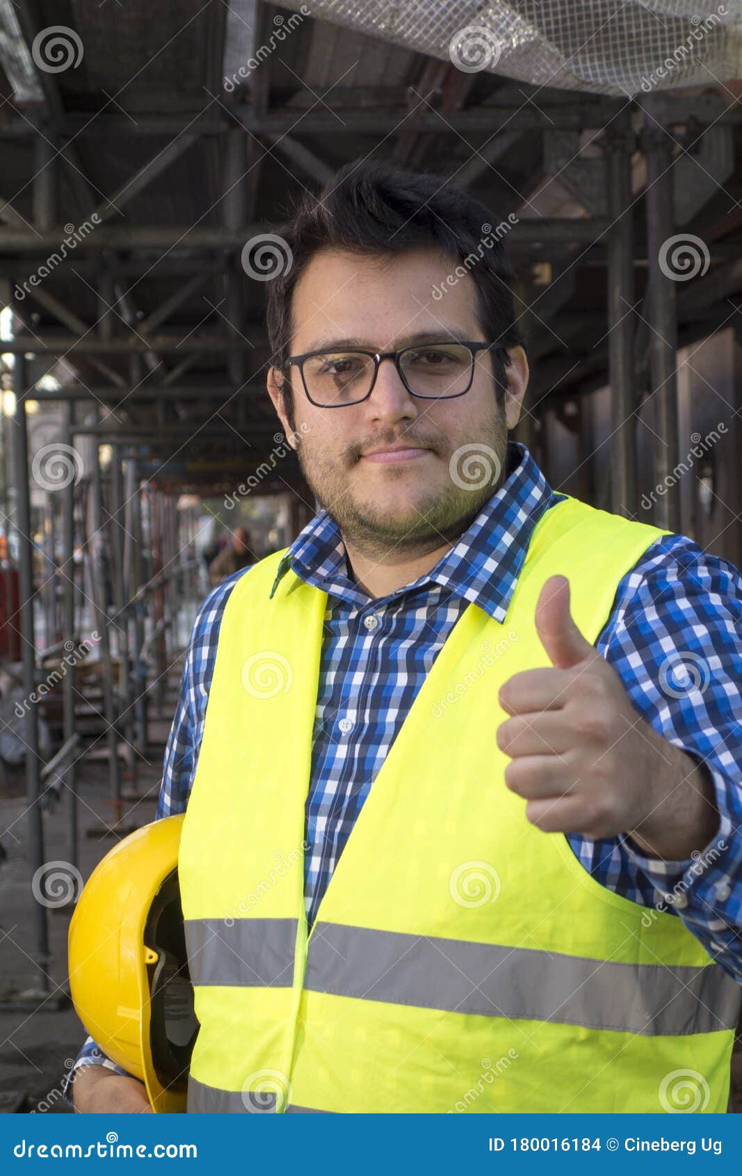 Young Engineer Posing with Thumbs Up Stock Photo - Image of emotions ...
