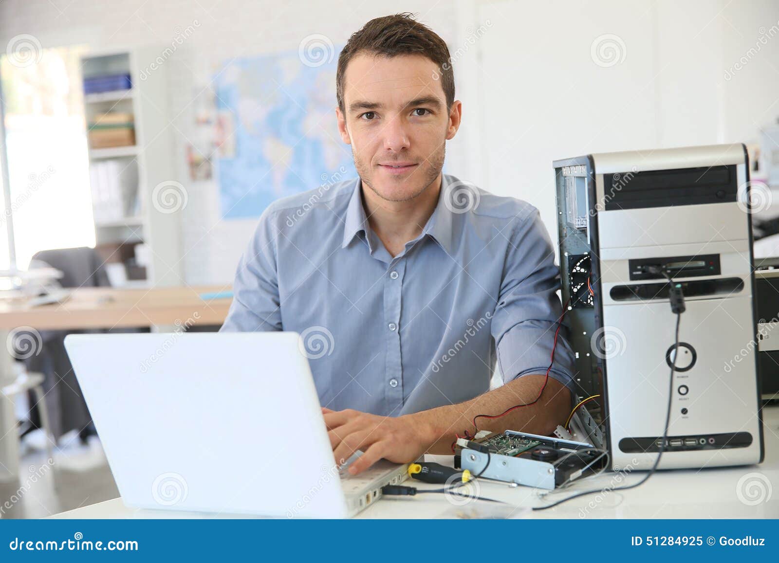 Young Engineer Proceeding To Backup Recovery Stock Image - Image of ...
