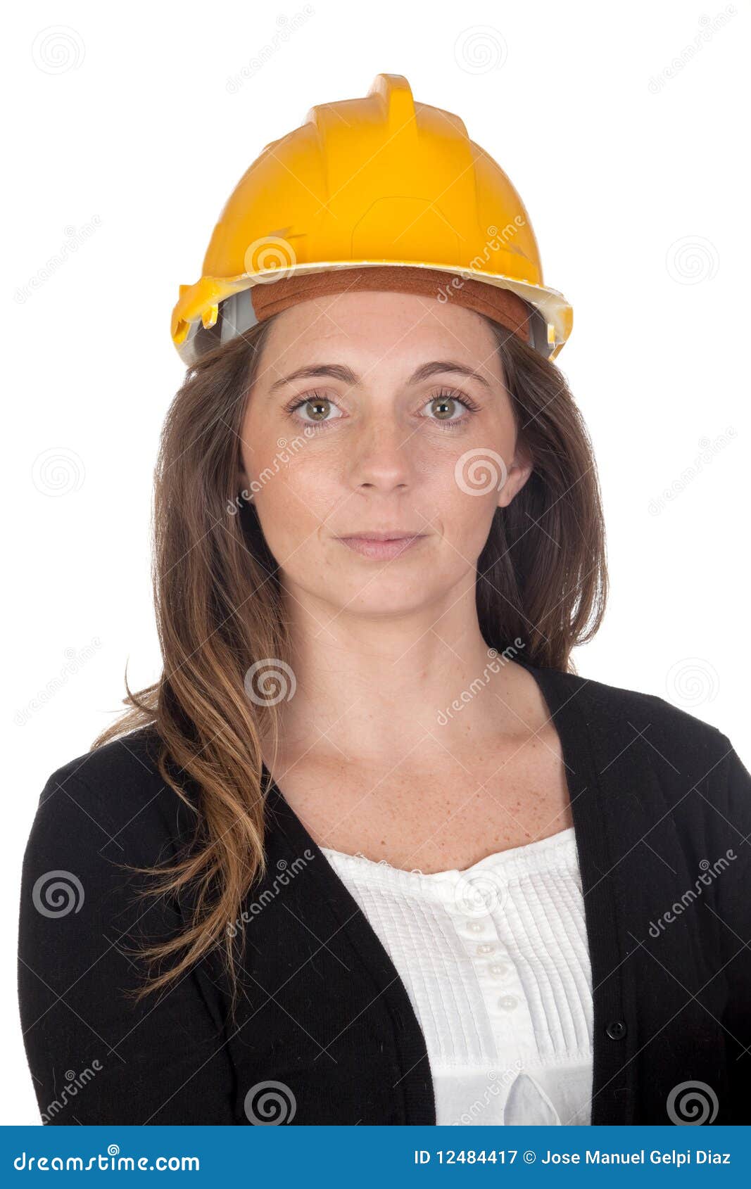 Young Engineer with and Security Helmet Stock Image - Image of build ...
