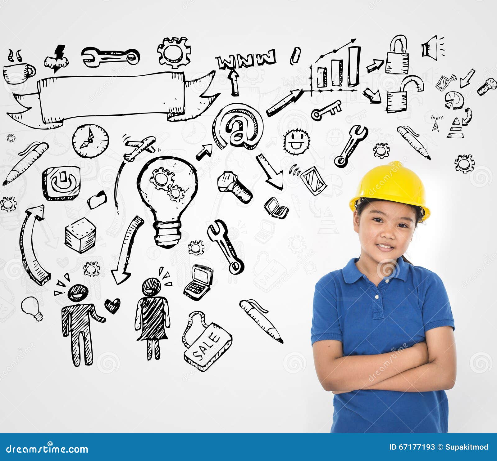 Young Engineer with Sketching Idea Stock Image - Image of internet ...