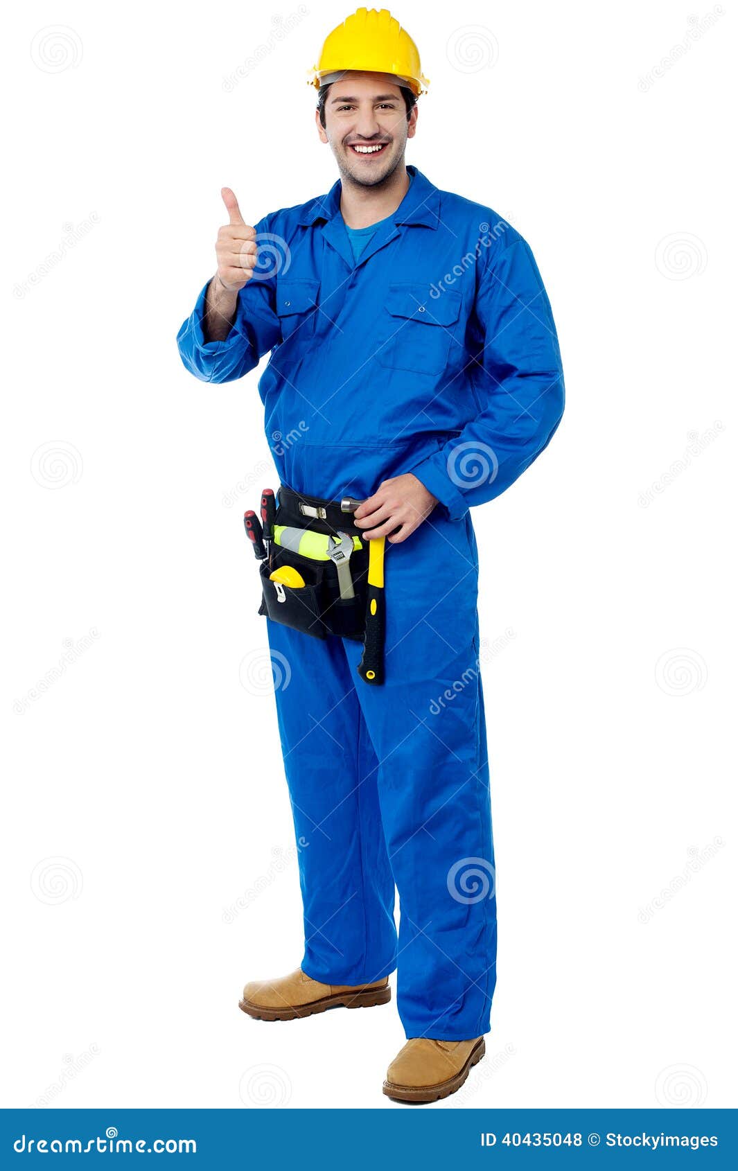 Young Engineer with Thumb Up Sign Stock Photo - Image of alright ...