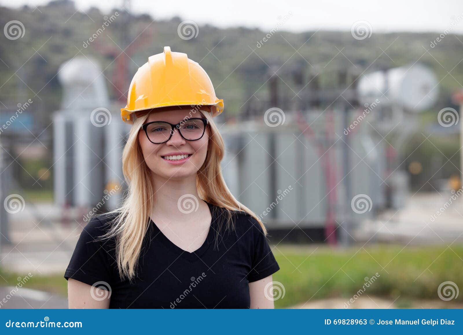 Young Engineer with Yellow Helmet Stock Image - Image of engineer ...