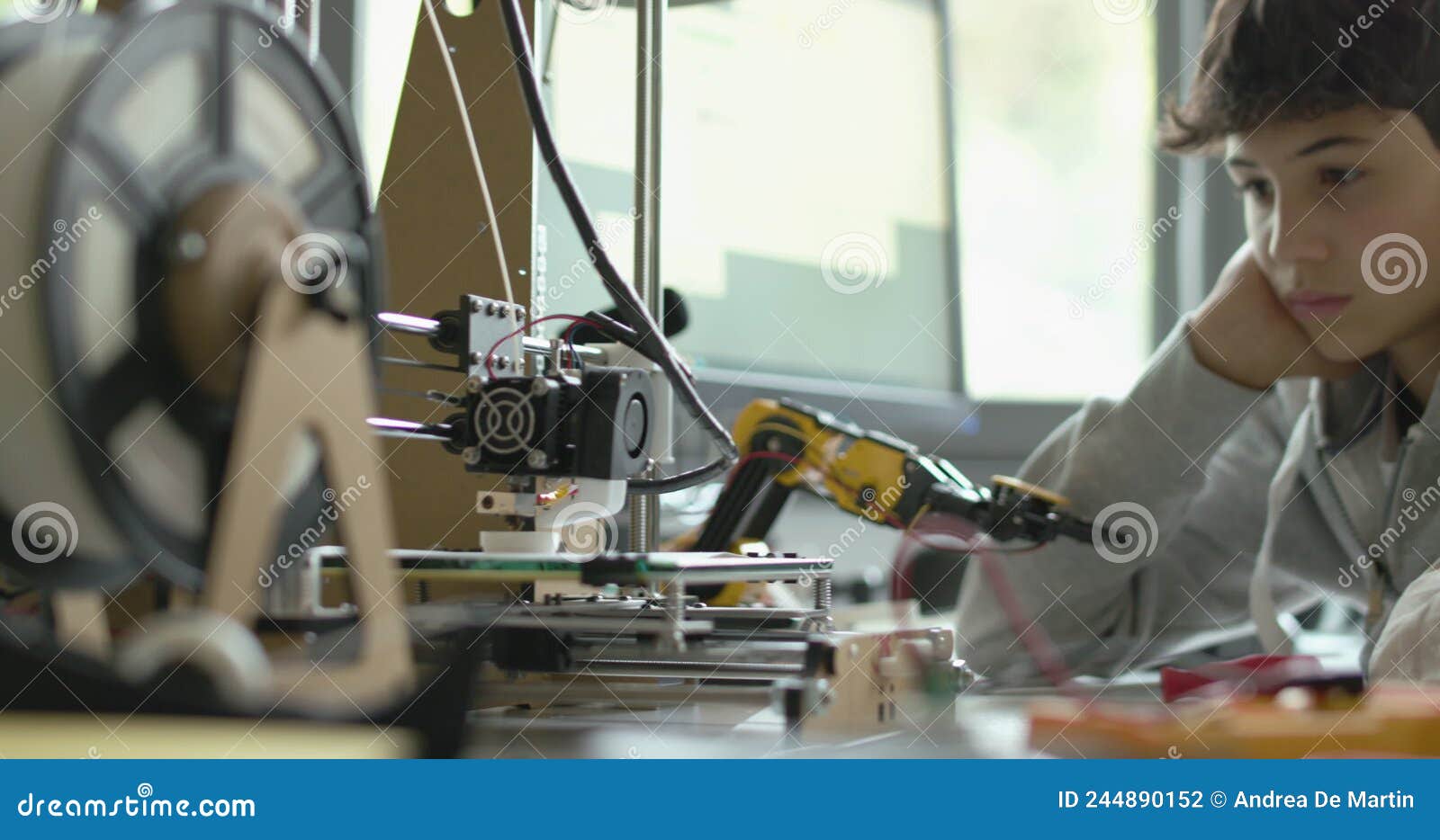 Students Using a 3D Printer in the Lab Stock Footage - Video of project ...
