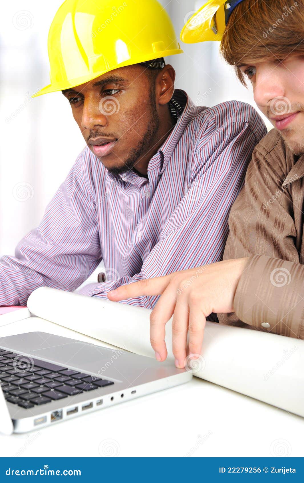 Young Engineers, African and Caucasian Stock Photo - Image of african ...