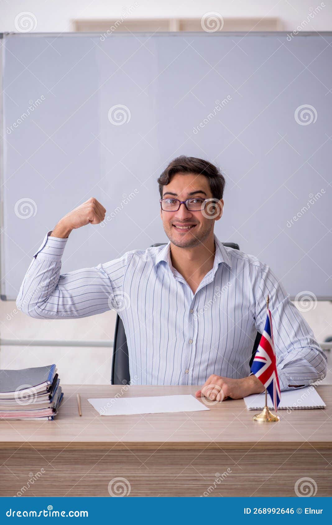 Young Male English Language Teacher in the Classroom Stock Photo ...