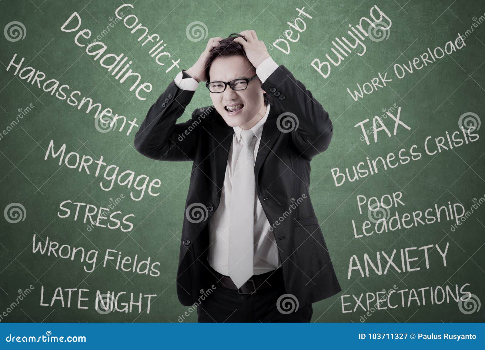 Young Entrepreneur Thinking His Problems Stock Image - Image of ...