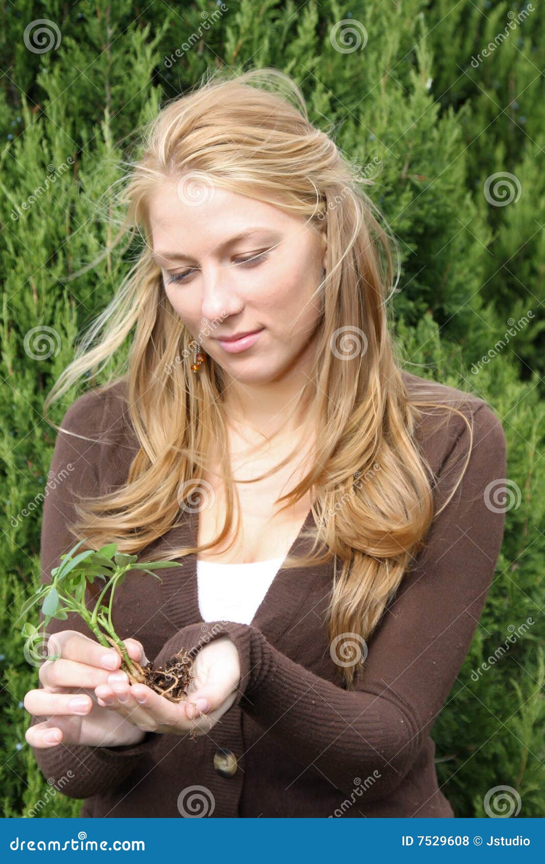 Young Environmentalist Girl Stock Photo - Image of leaves, protecting ...