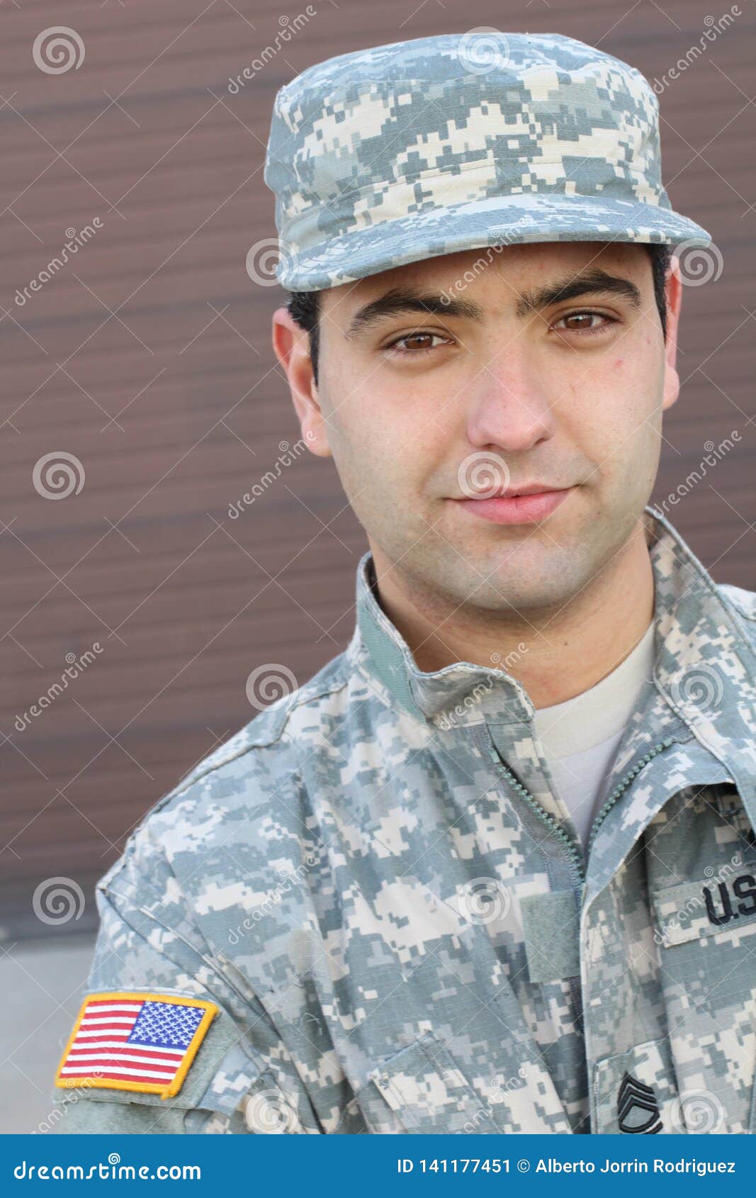 Young Ethnic American Soldier Headshot Stock Image - Image of force ...