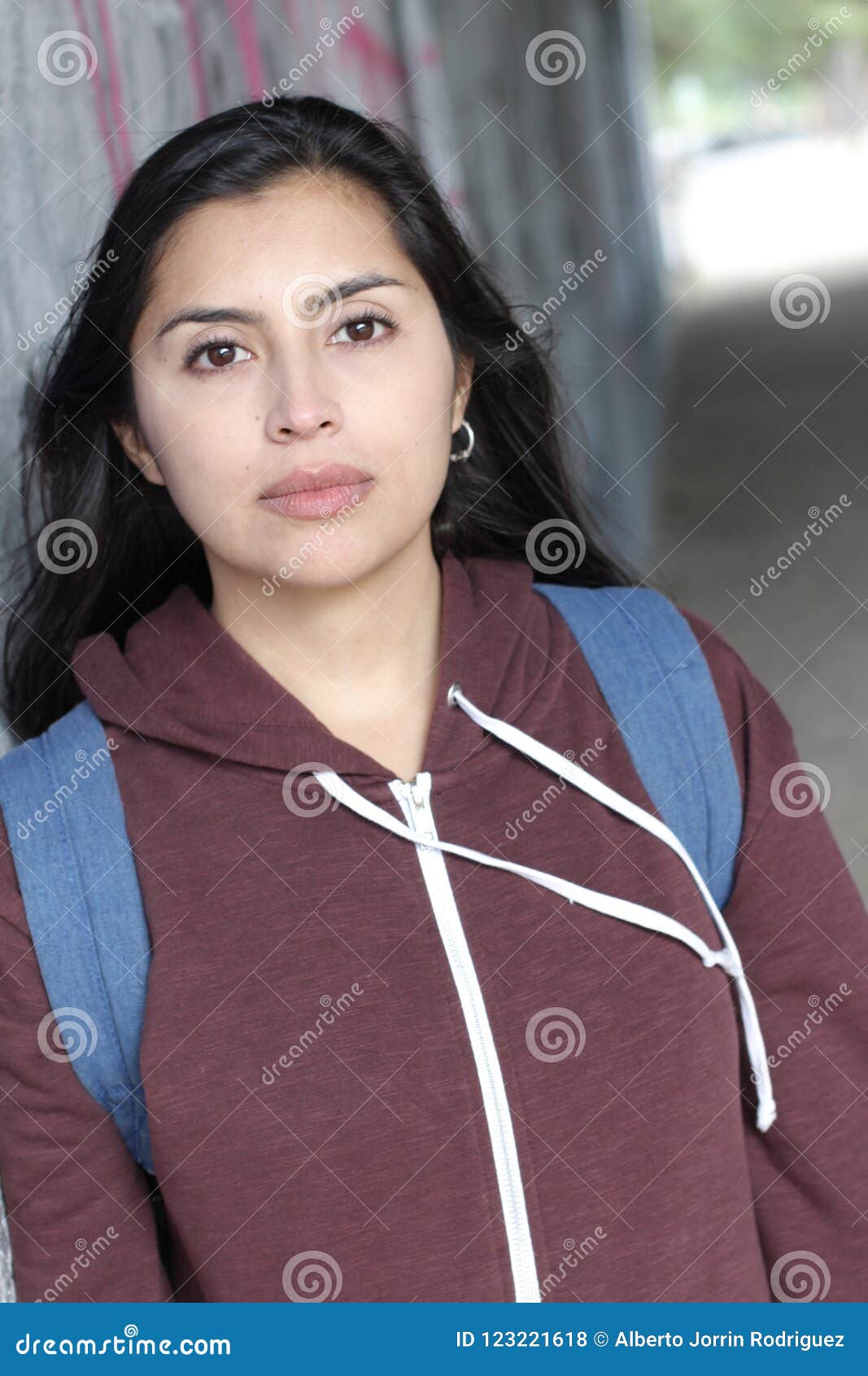 Young Ethnic Female Student with Blank Expression Stock Photo - Image ...
