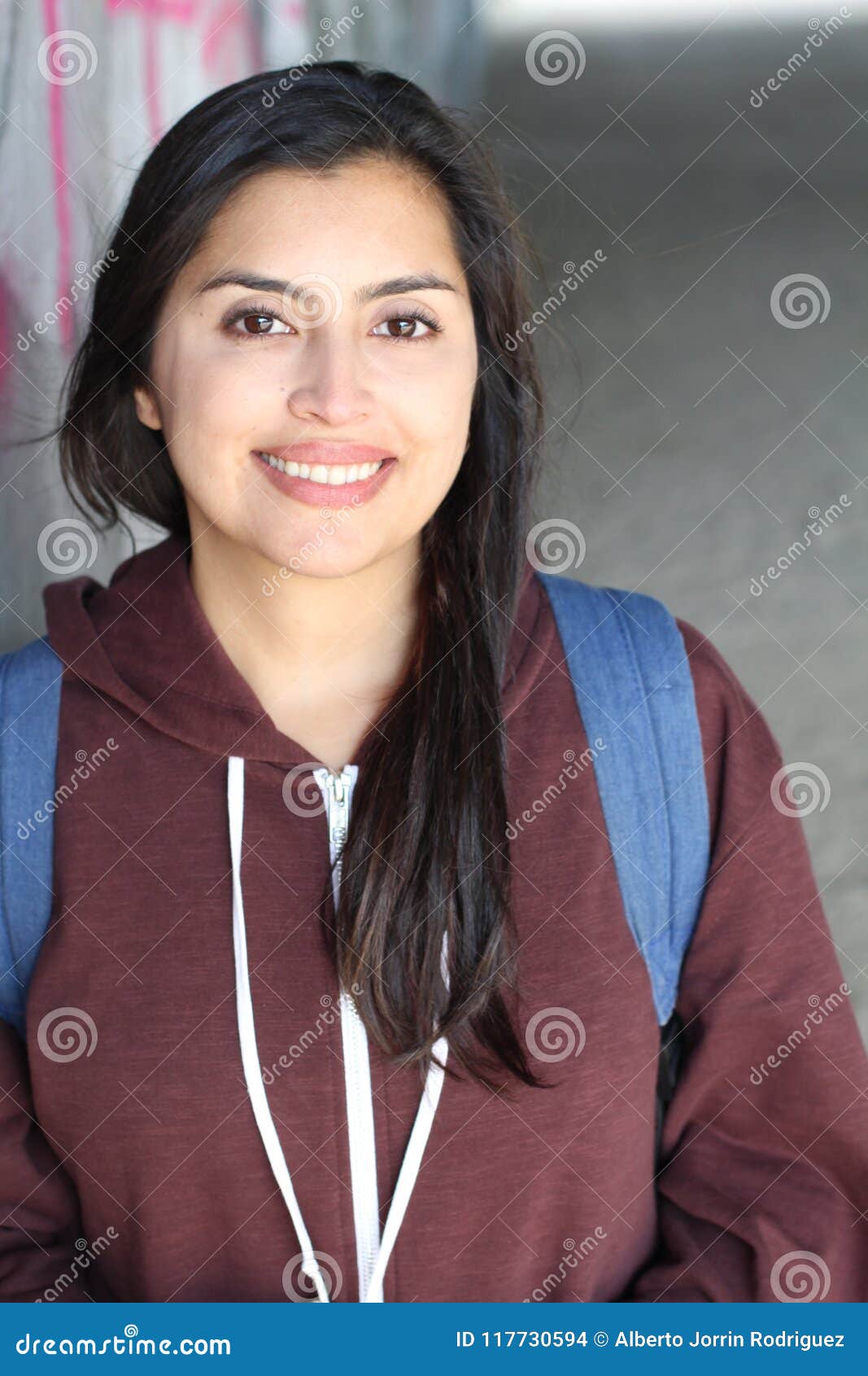 Young Ethnic Female Student Smiling Stock Photo - Image of beautiful ...
