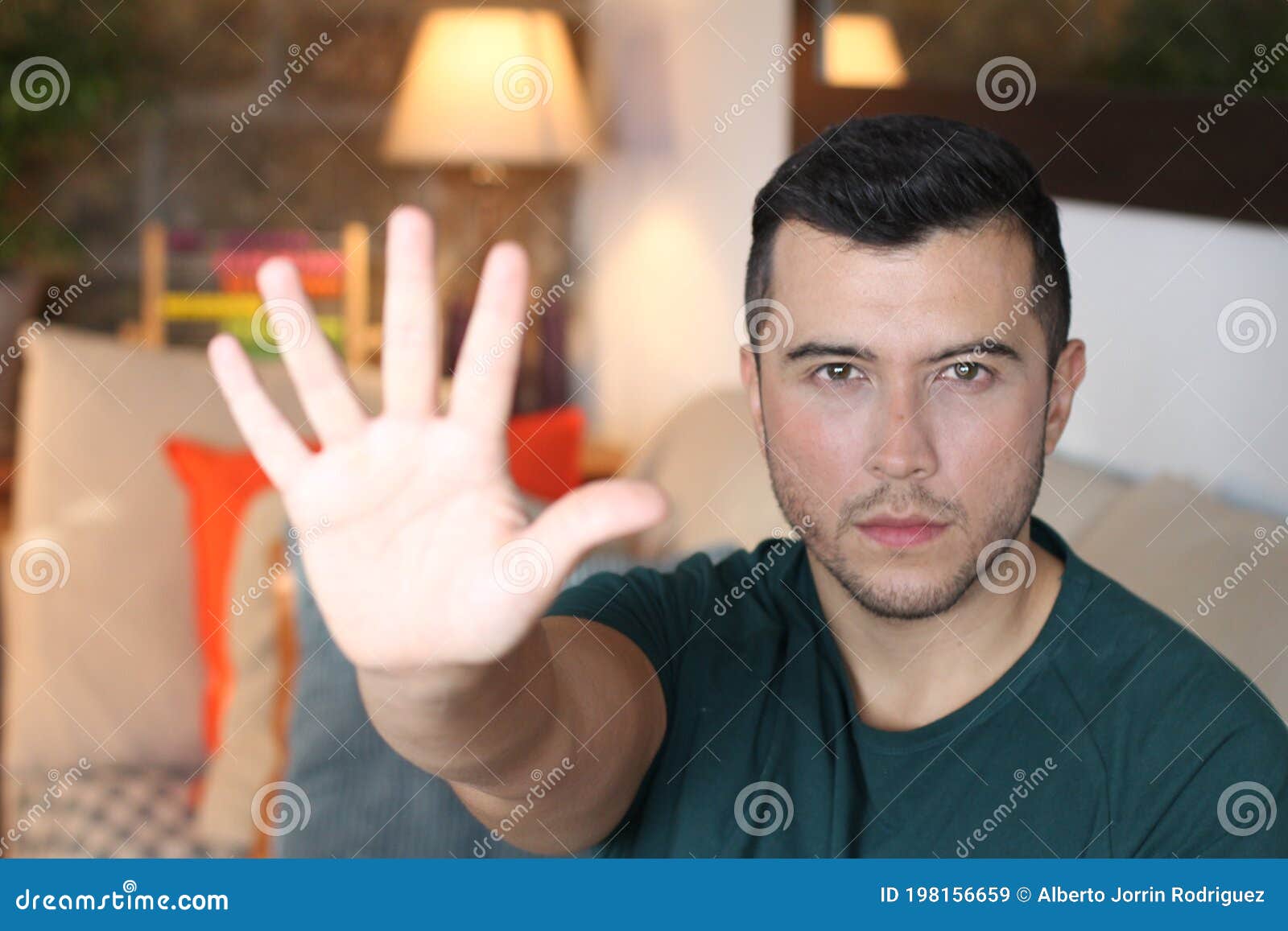 Young Ethnic Man Refusing with Hand Gesture Stock Image - Image of ...