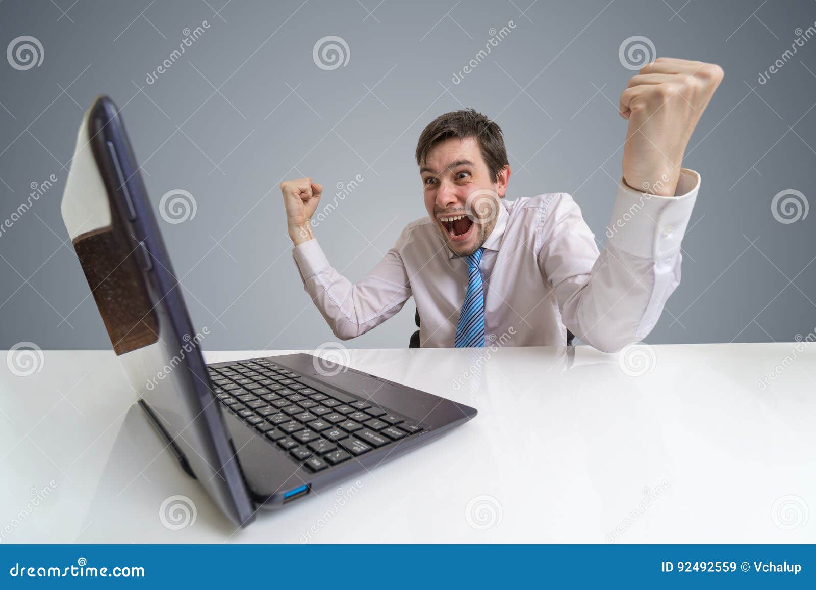Young Excited and Happy Businessman is a Winner Stock Image - Image of ...