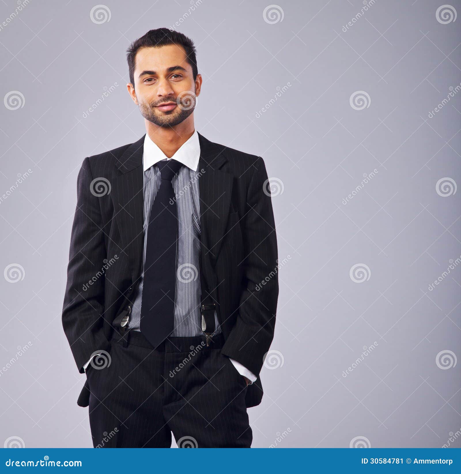 Young Executive in Business Suit Stock Image - Image of cheerful, boss ...