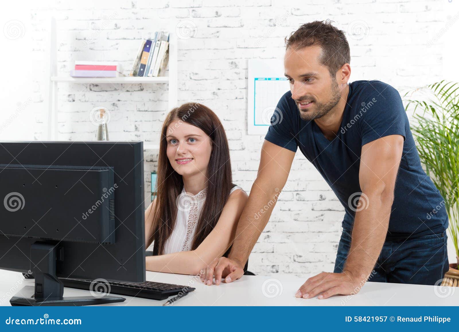 A Young Executive Man and His Secretary Stock Image - Image of young ...