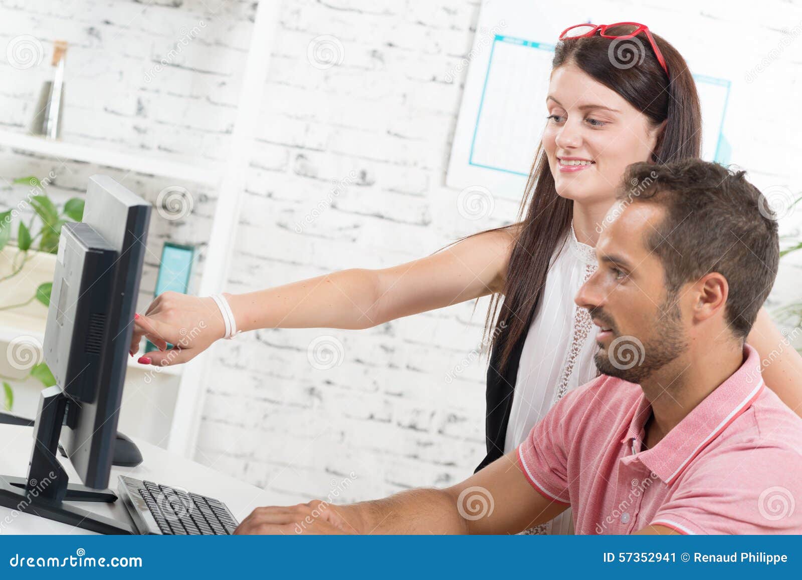 A Young Executive Man and His Secretary Stock Image - Image of female ...