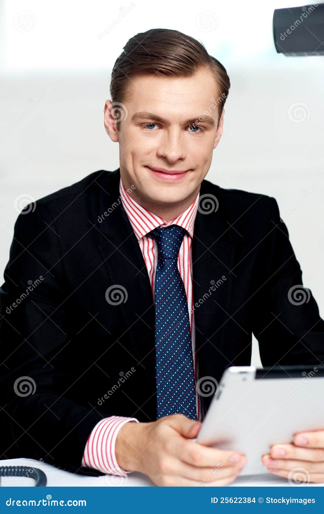 Young Executive Posing with Tablet Pc Stock Photo - Image of ambitious ...